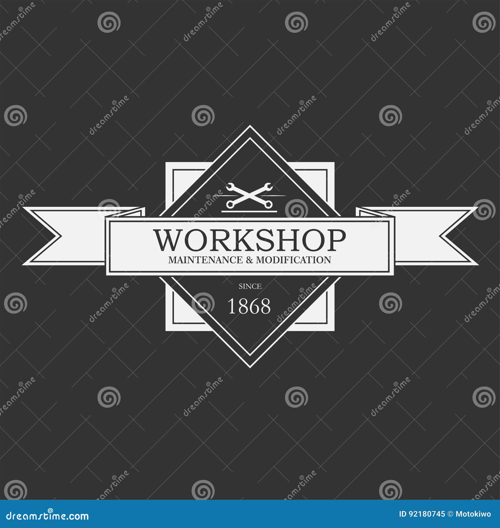 Logo Badge Mechanical Workshop Modern Vintage Style Stock Vector ...
