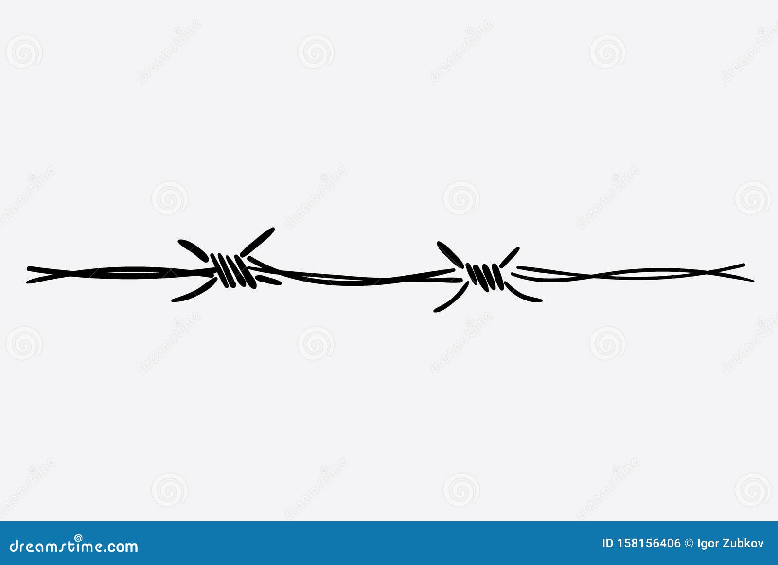 The Logo Of The Barbed Wire. Black And White Drawing. Vector ...