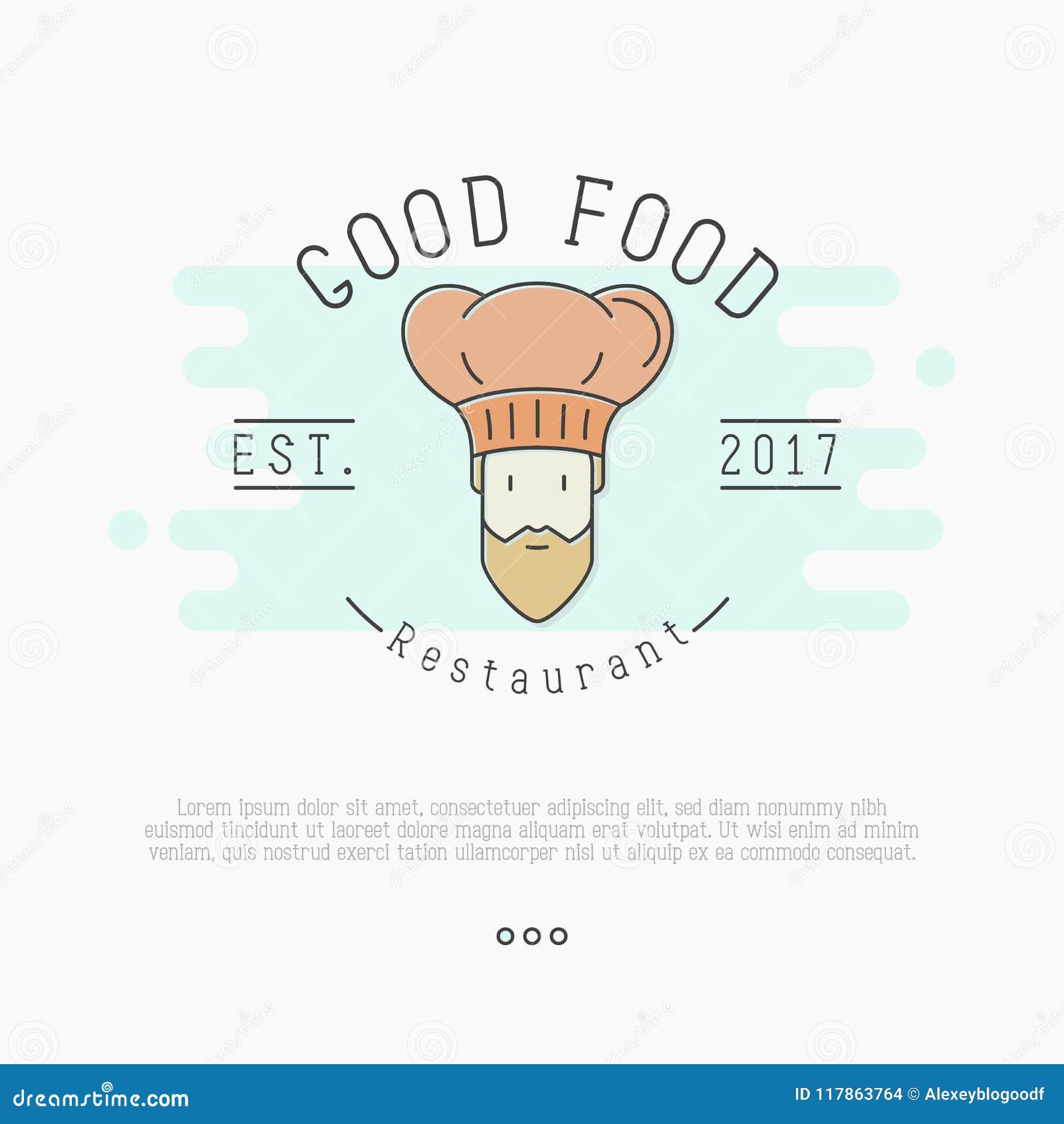 Logo with Bearded Chef in Hat for Restaurant Stock Vector ...