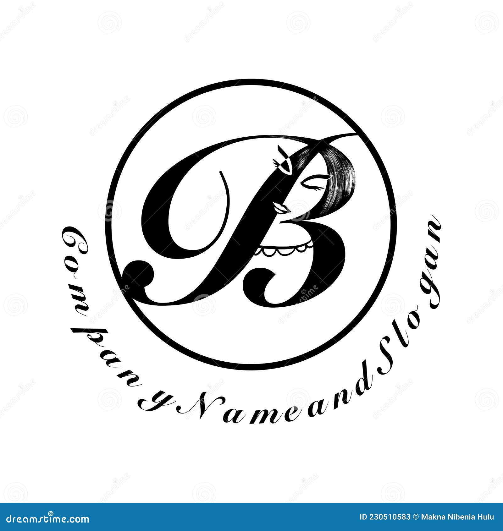 Logo of Beautiful with Woman in Letter B Stock Vector - Illustration of ...