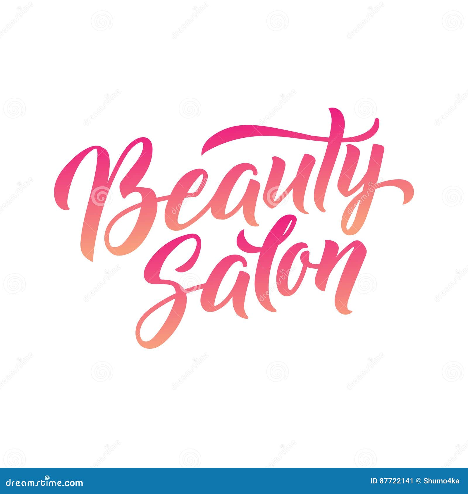 Logo Beauty Salon Lettering. Custom Handmade Calligraphy, Vector Stock ...