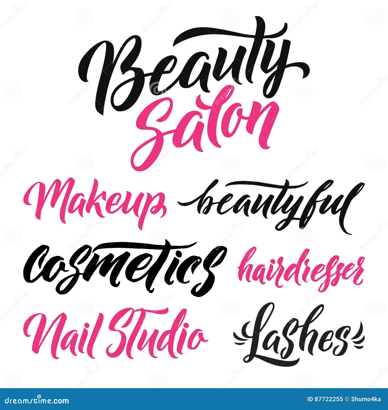 Logo Beauty Salon Lettering. Custom Handmade Calligraphy, Vector Stock ...