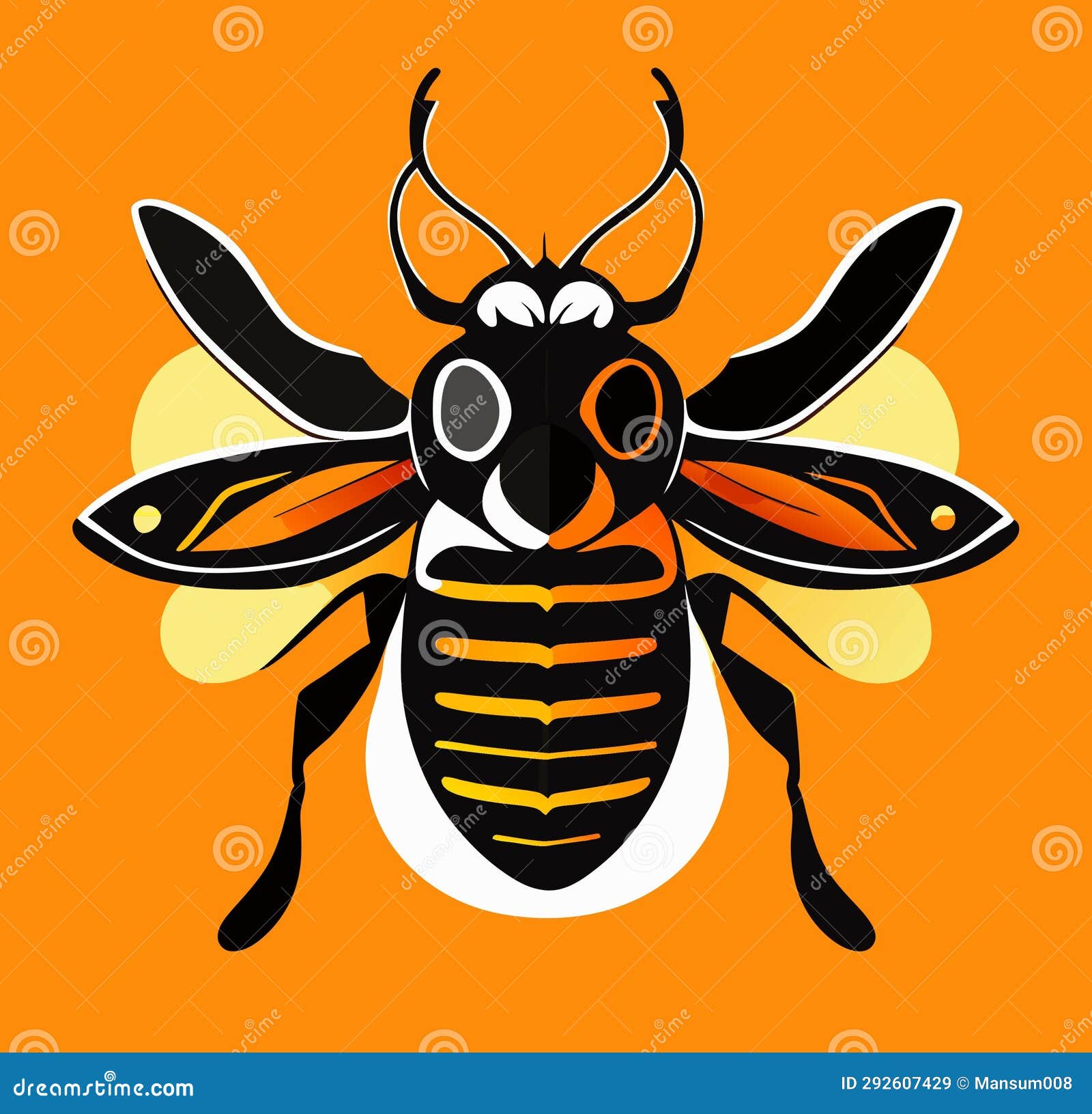 Logo of a Bee with Orange Color Stock Illustration - Illustration of ...