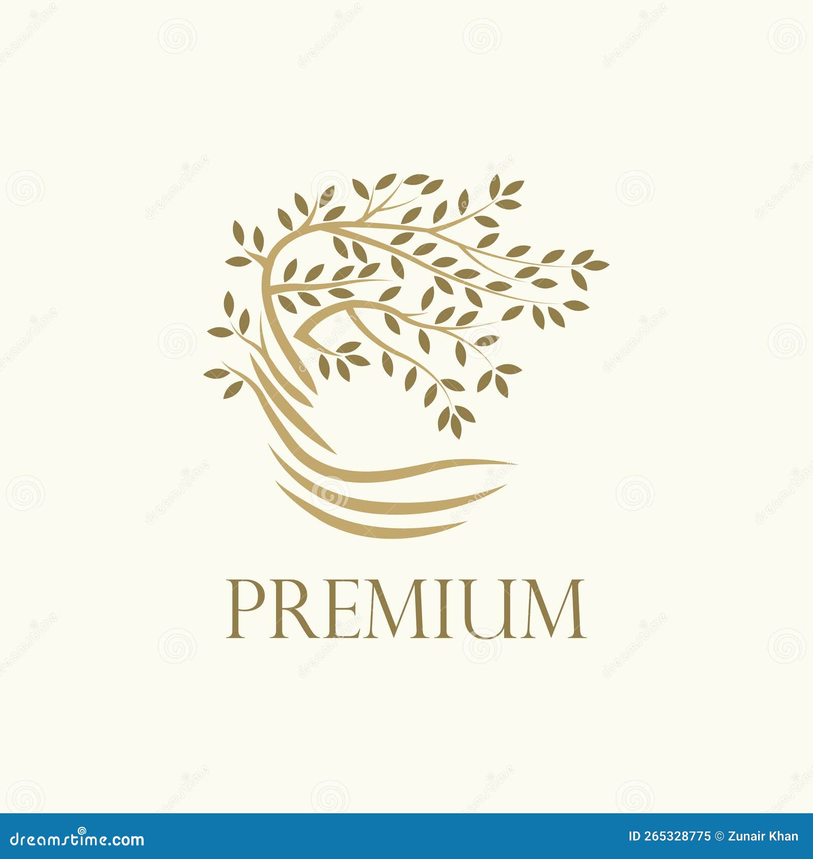 Golden Tree Logo, Nature Logo Gold Logo Flat or Floral Logo Leaves ...