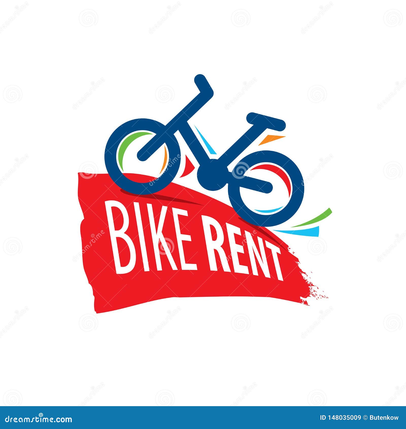 Logo for Bicycle Rental. Vector Illustration on White Background Stock ...