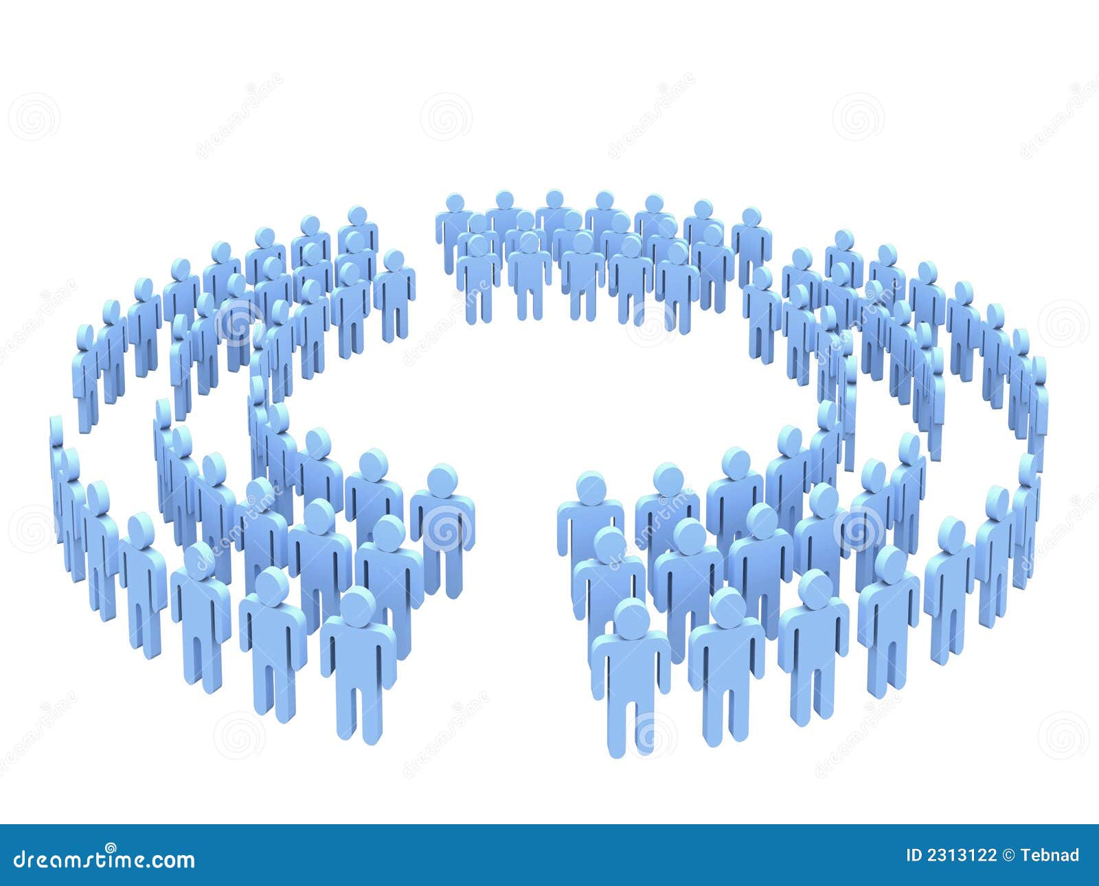 Logo big team in sectors stock illustration. Illustration of render ...