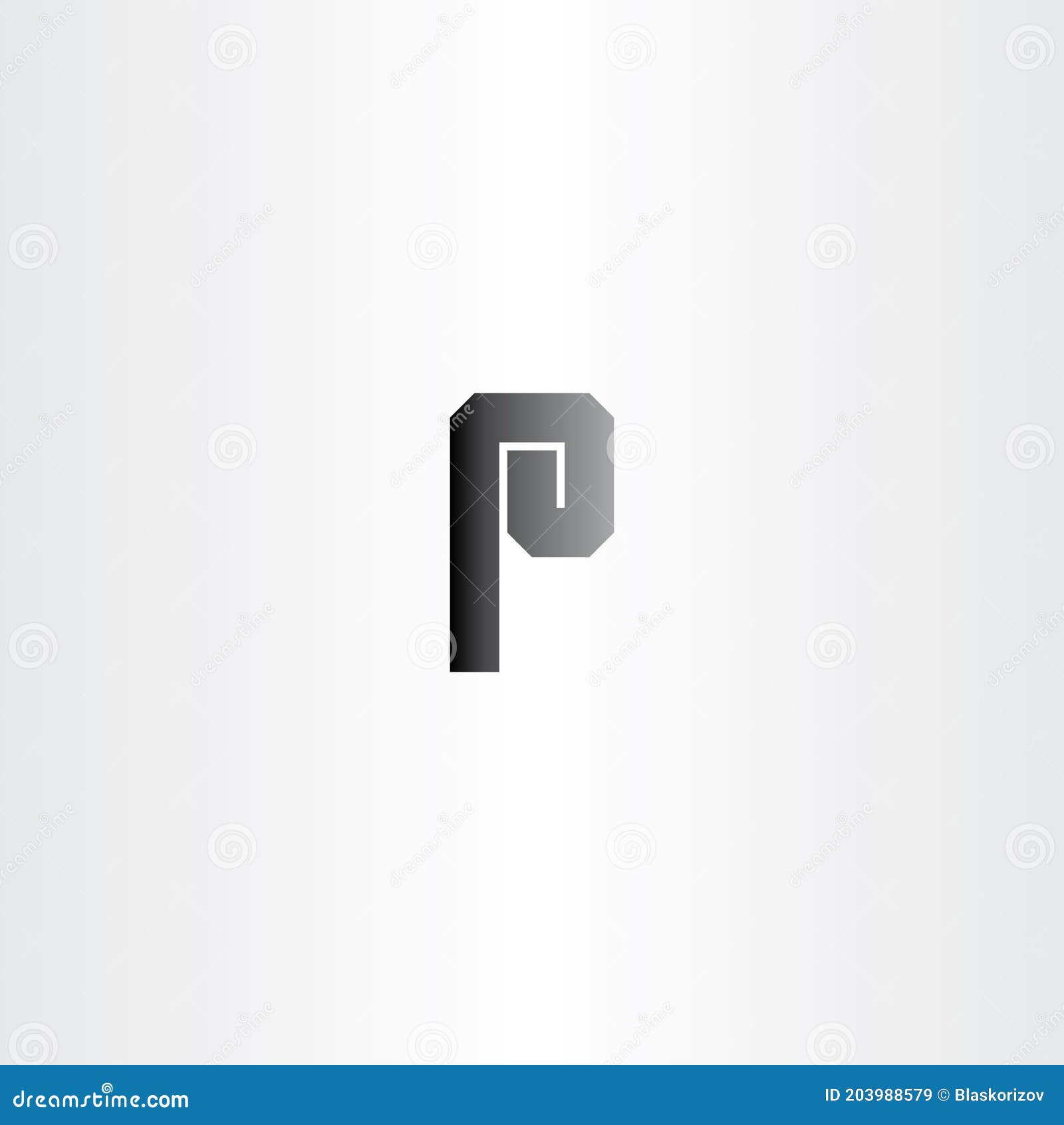 Logo Black Letter P Logotype P Vector Icon Stock Vector - Illustration ...