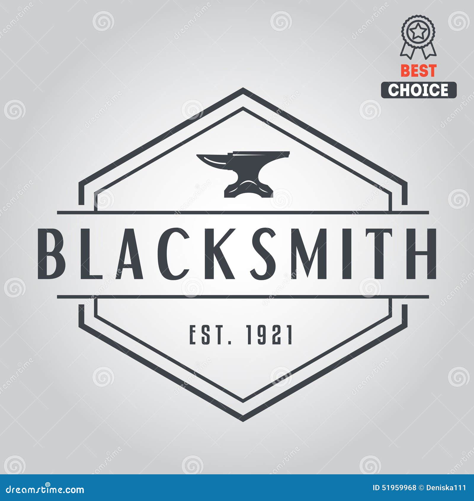 Logo For Blacksmith, Typographic Logotype, Badge Cartoon Vector ...