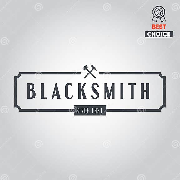 Logo for Blacksmith, Typographic Logotype, Badge Stock Vector ...