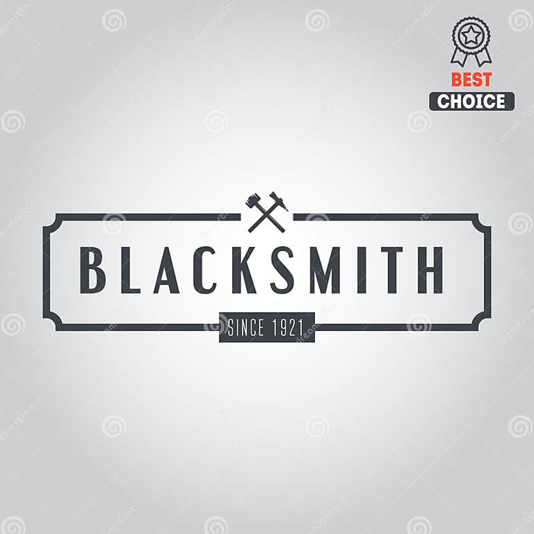 Logo for Blacksmith, Typographic Logotype, Badge Stock Vector ...
