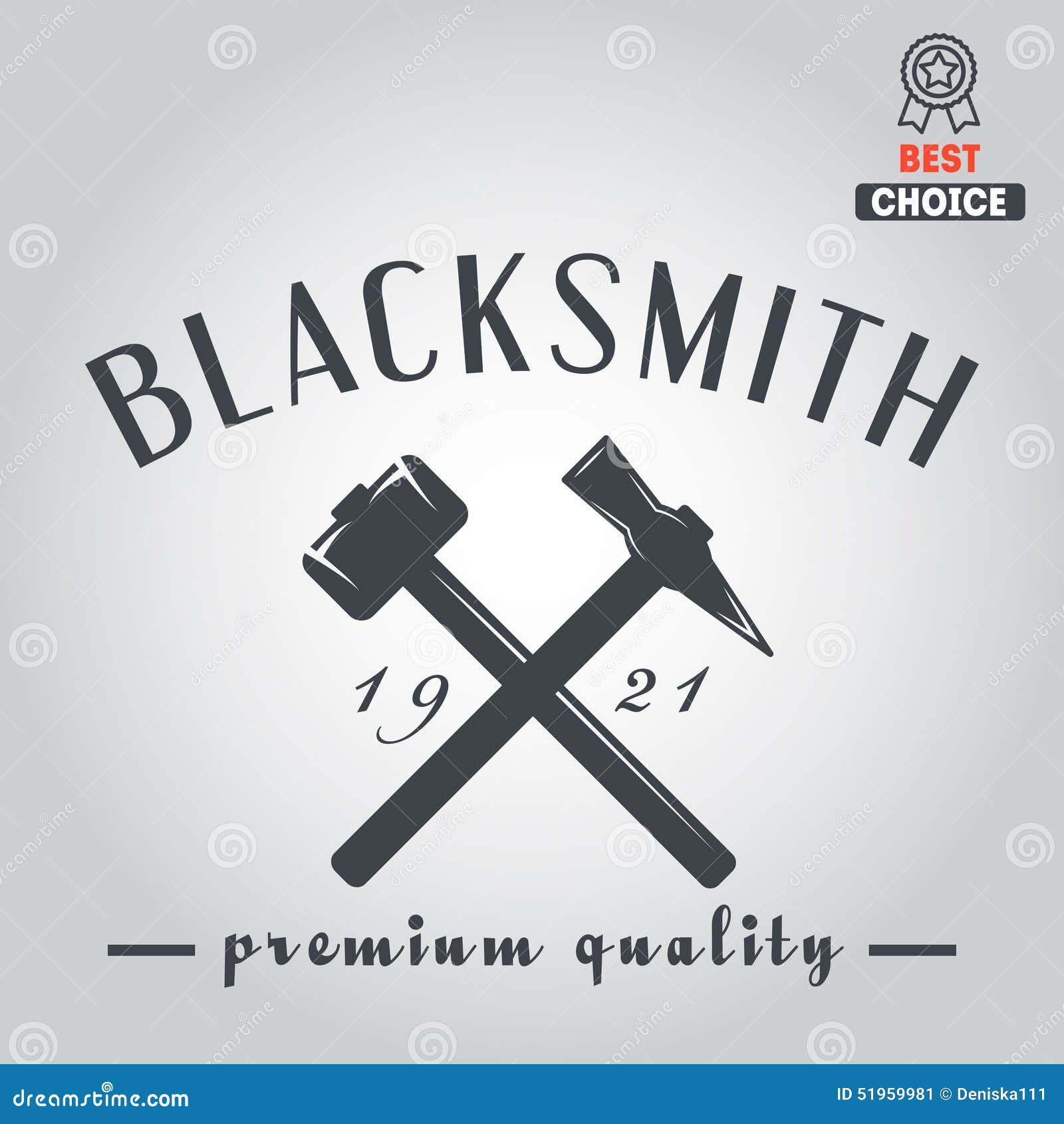 Logo For Blacksmith, Typographic Logotype, Badge Stock Vector - Image ...