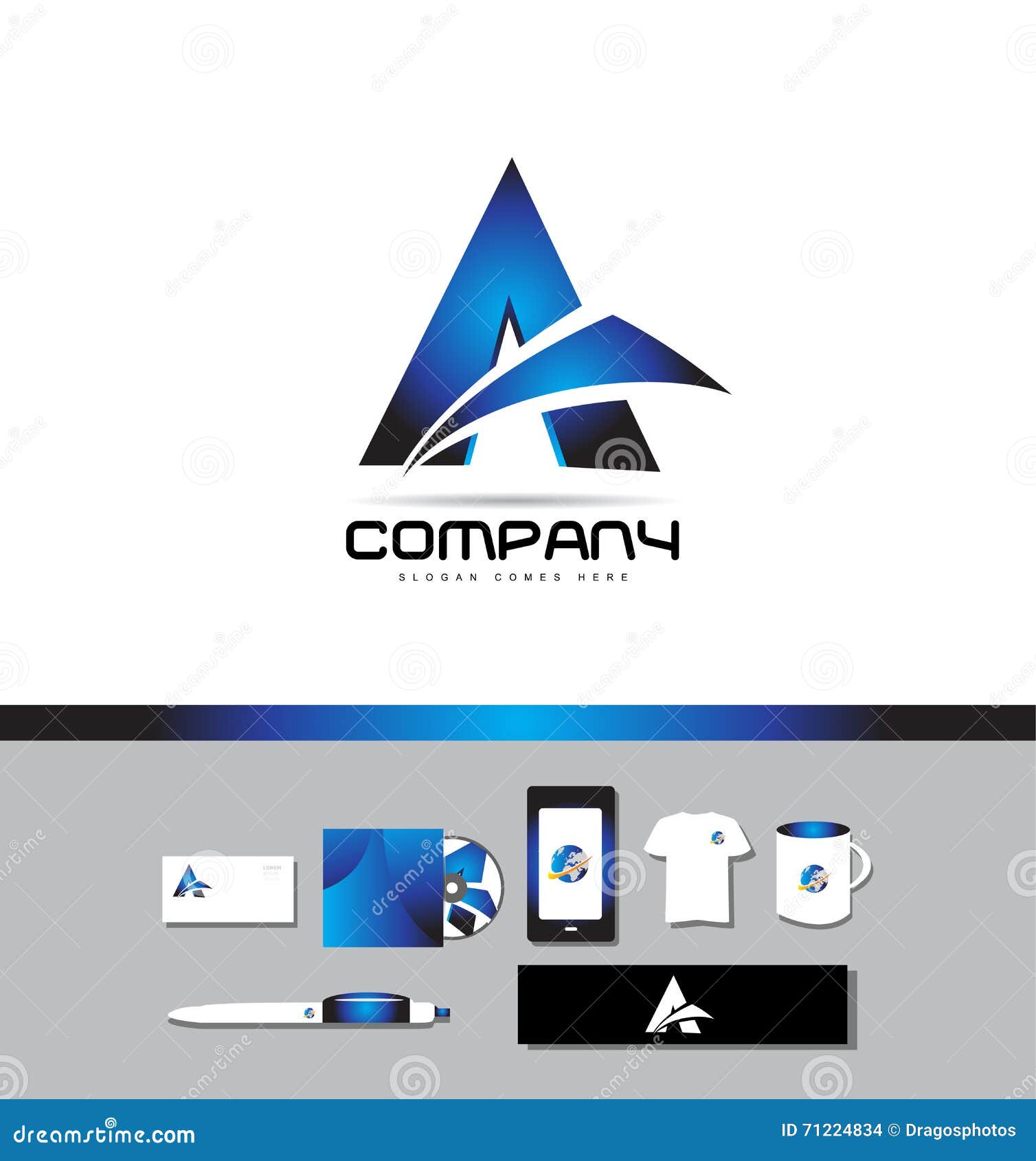 Logo Blu Di Alfabeto Della Lettera a Illustrazione Vettoriale ...