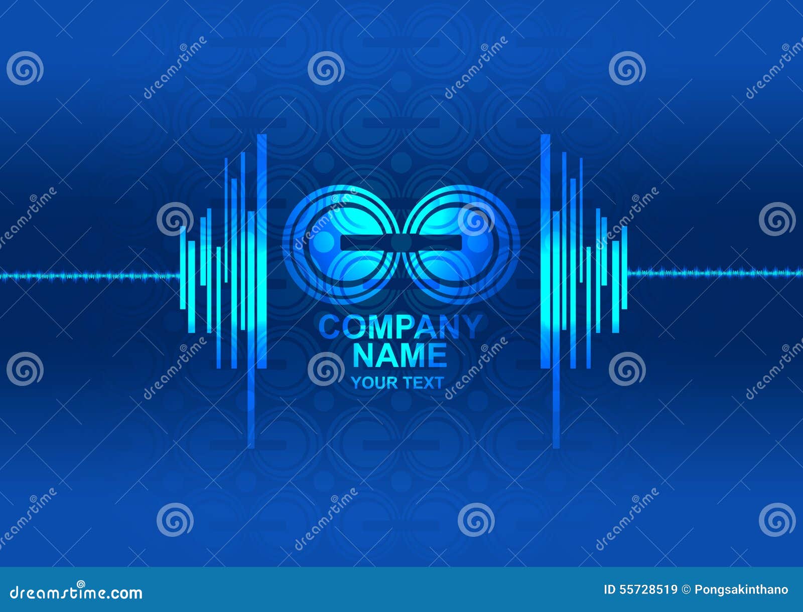 Logo with Blue Abstract Technology Background Stock Vector ...