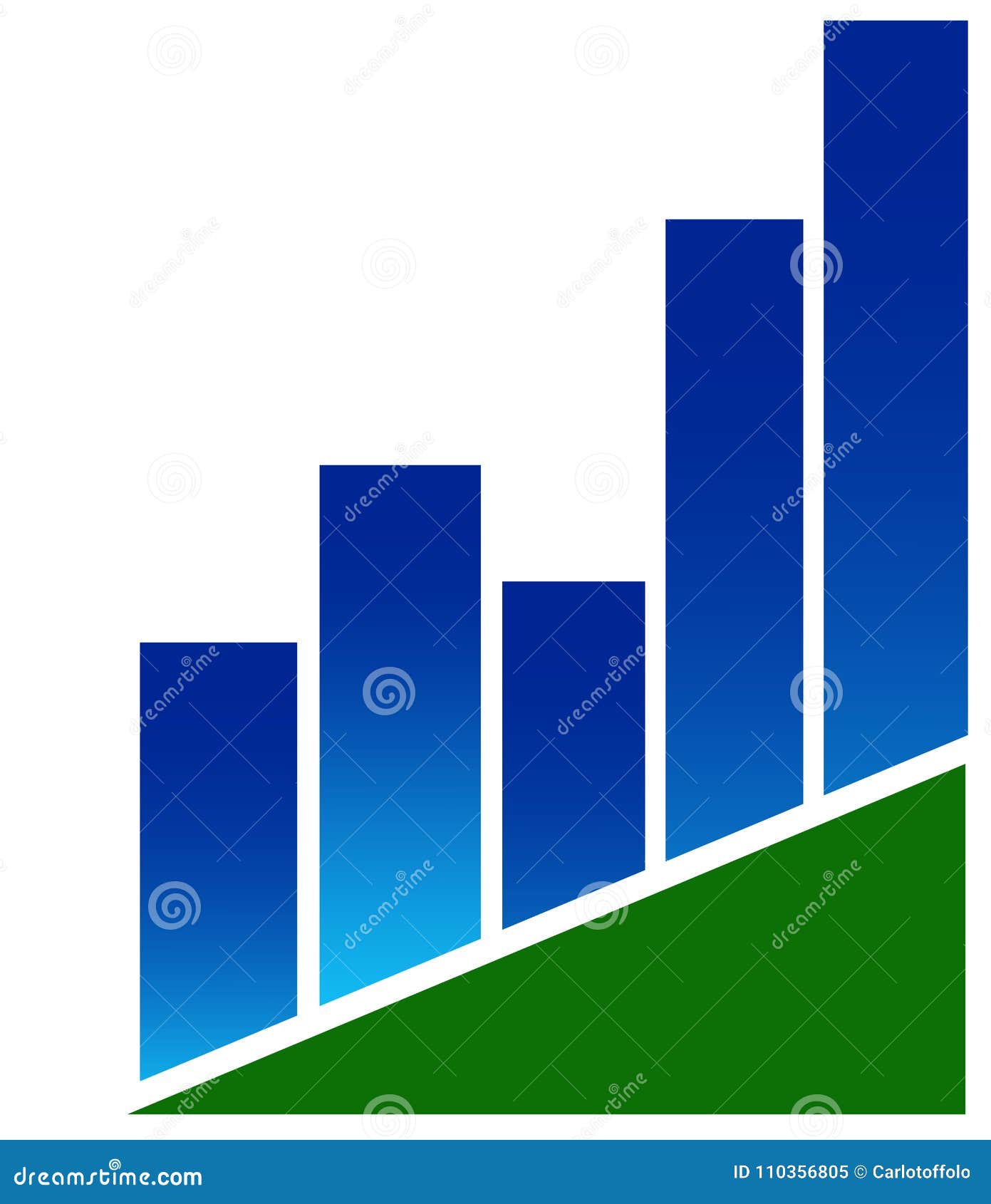 Logo Infograph Blue and Green Bar Chart - Vector Stock Vector ...