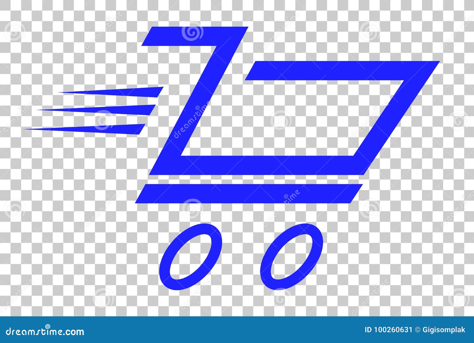 Logo - Blue Fast Moving Shopping Cart, at Transparent Effect Background ...