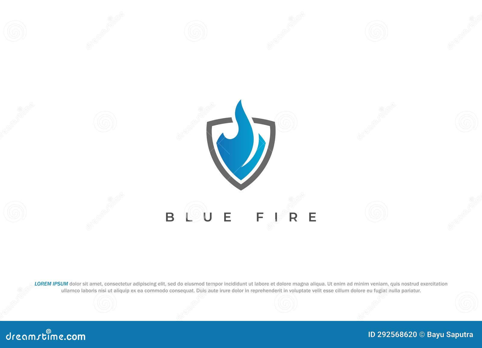 Logo Blue Fire Shield Emblem Stock Illustration - Illustration of ...