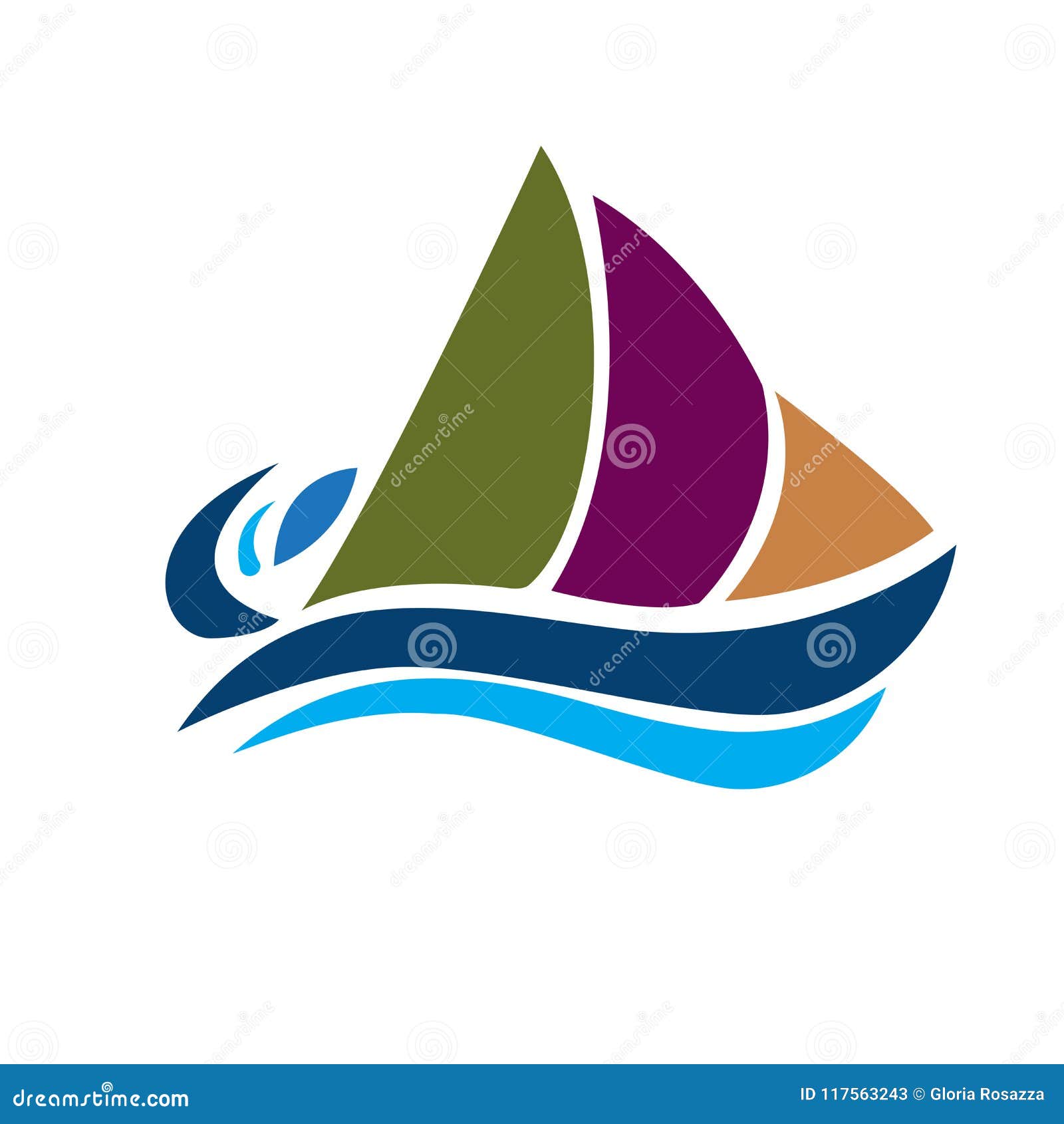 Logo Boat and Waves Icon Vector Image Stock Vector - Illustration of ...