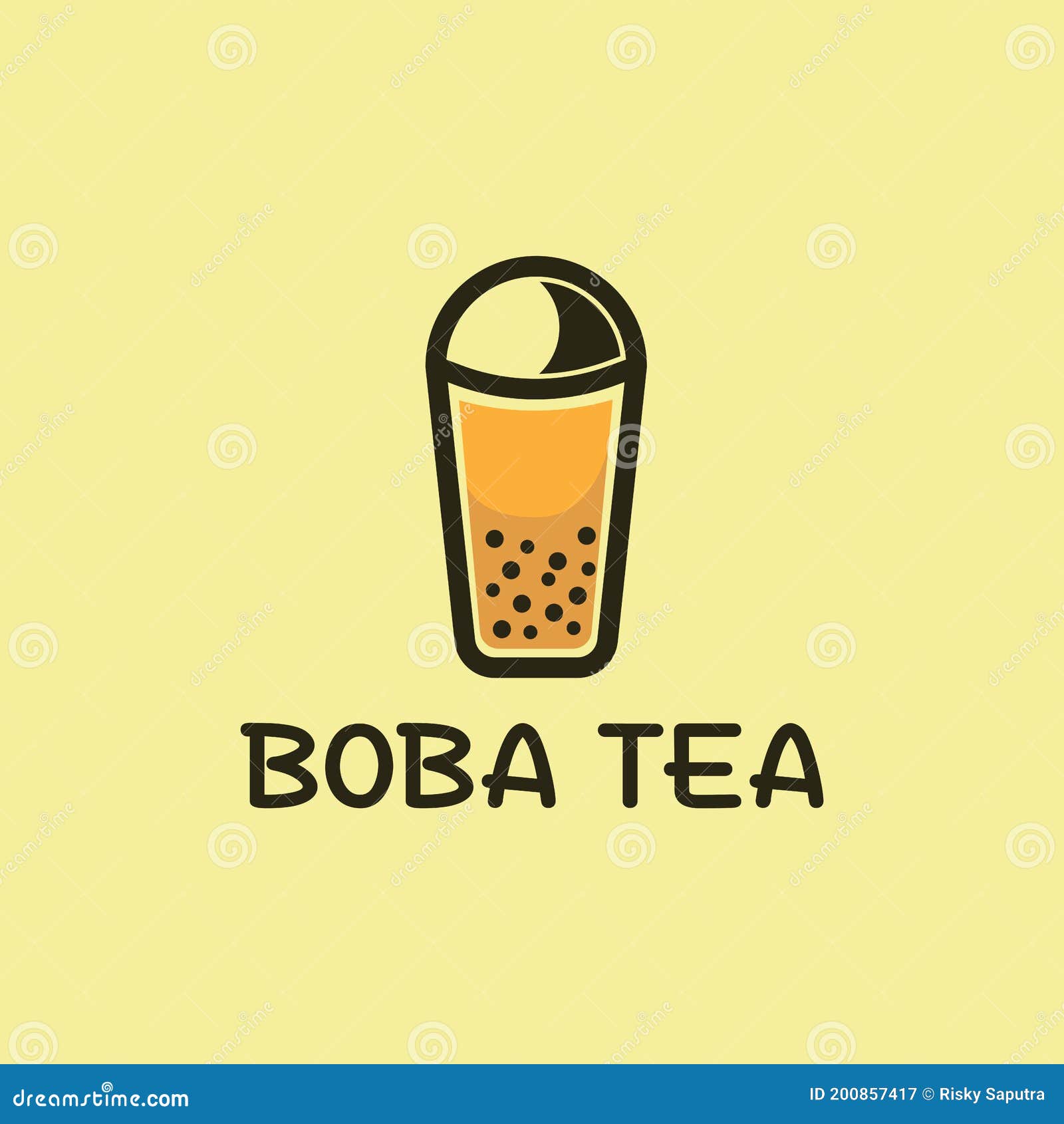 Logo Boba Tea stock vector. Illustration of label, emblem - 200857417