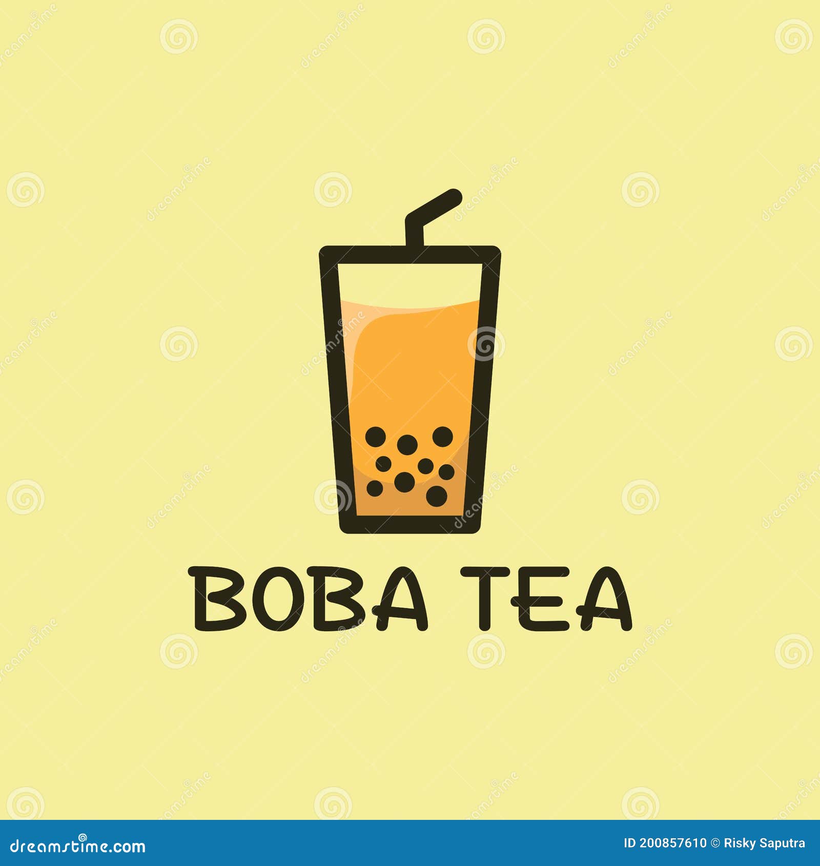 Logo Boba Tea stock vector. Illustration of label, emblem - 200857610