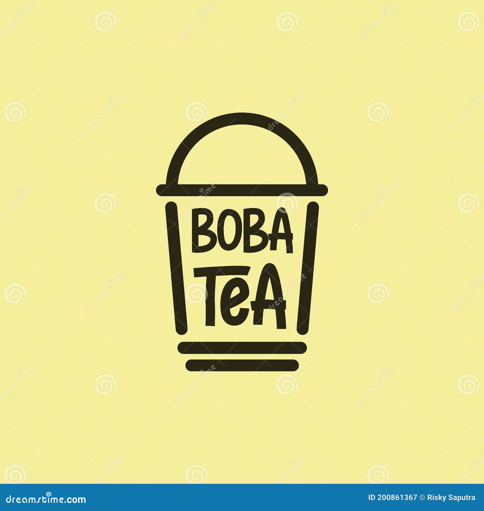 Logo Boba Tea stock illustration. Illustration of sign - 200861367