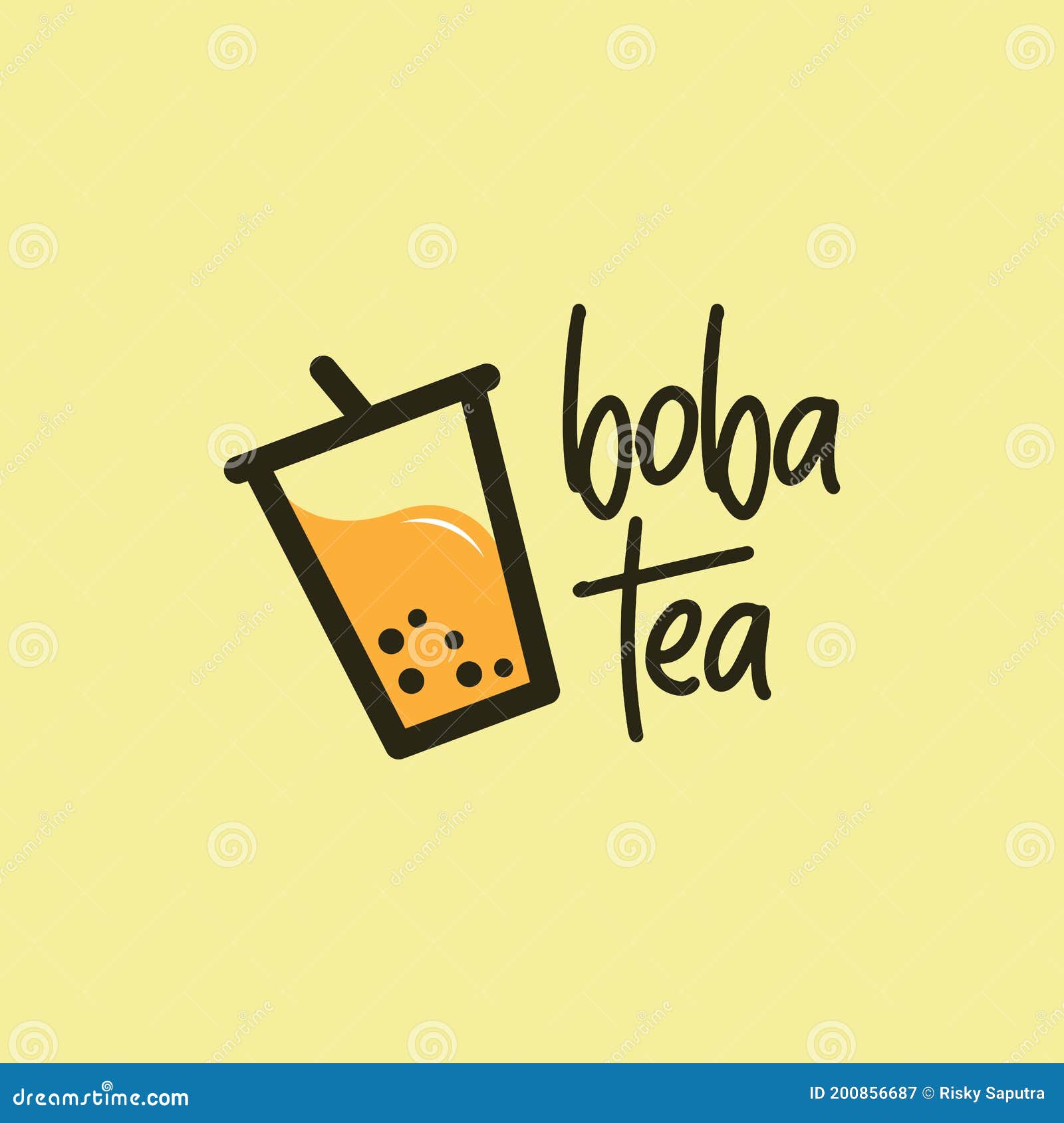 Logo Boba Tea. stock vector. Illustration of restaurant - 200856687