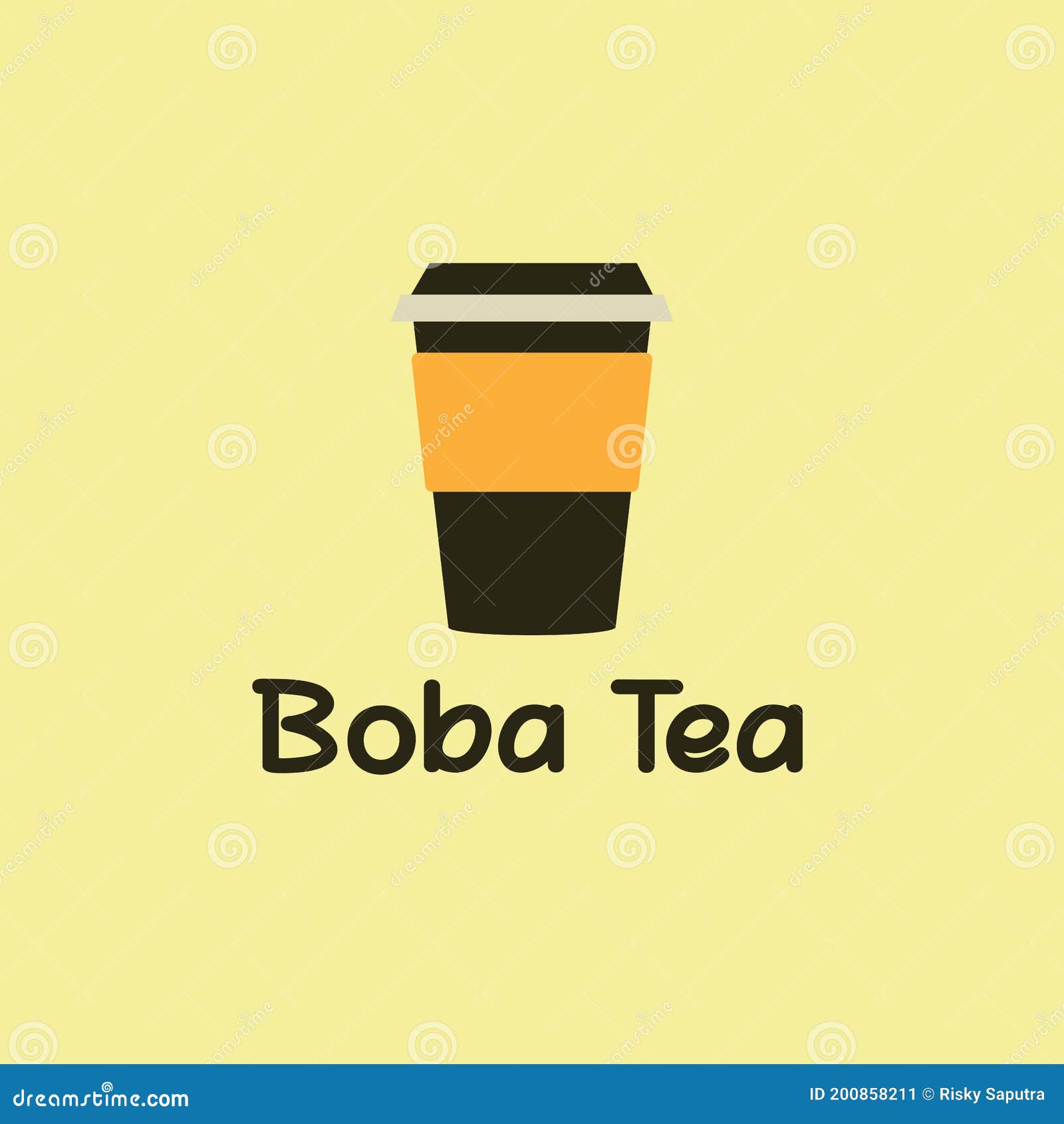 Logo Boba Tea stock vector. Illustration of line, restaurant - 200858211