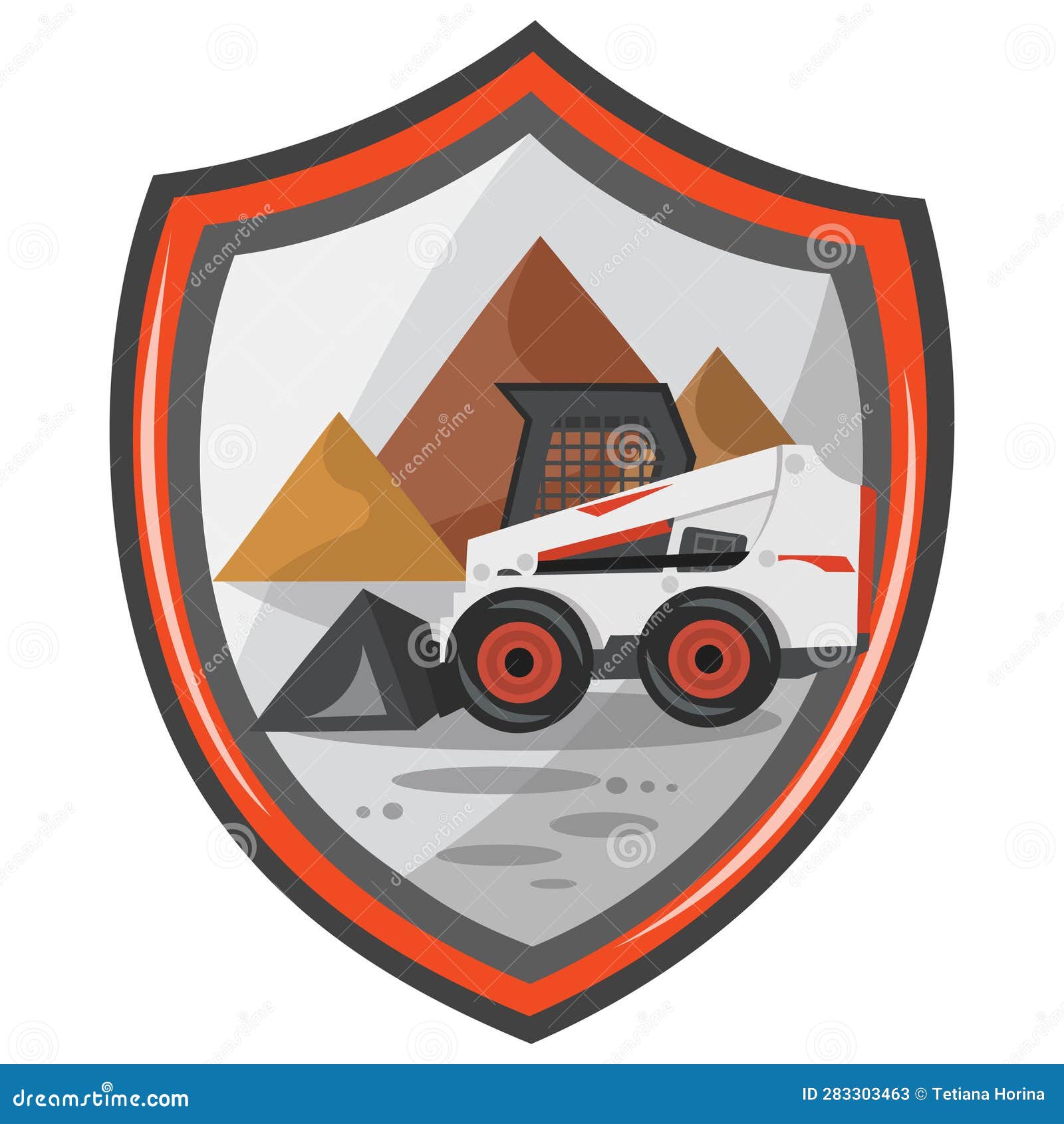 Vector Logo of BobCat Loader on Building Plot during Landscaping ...