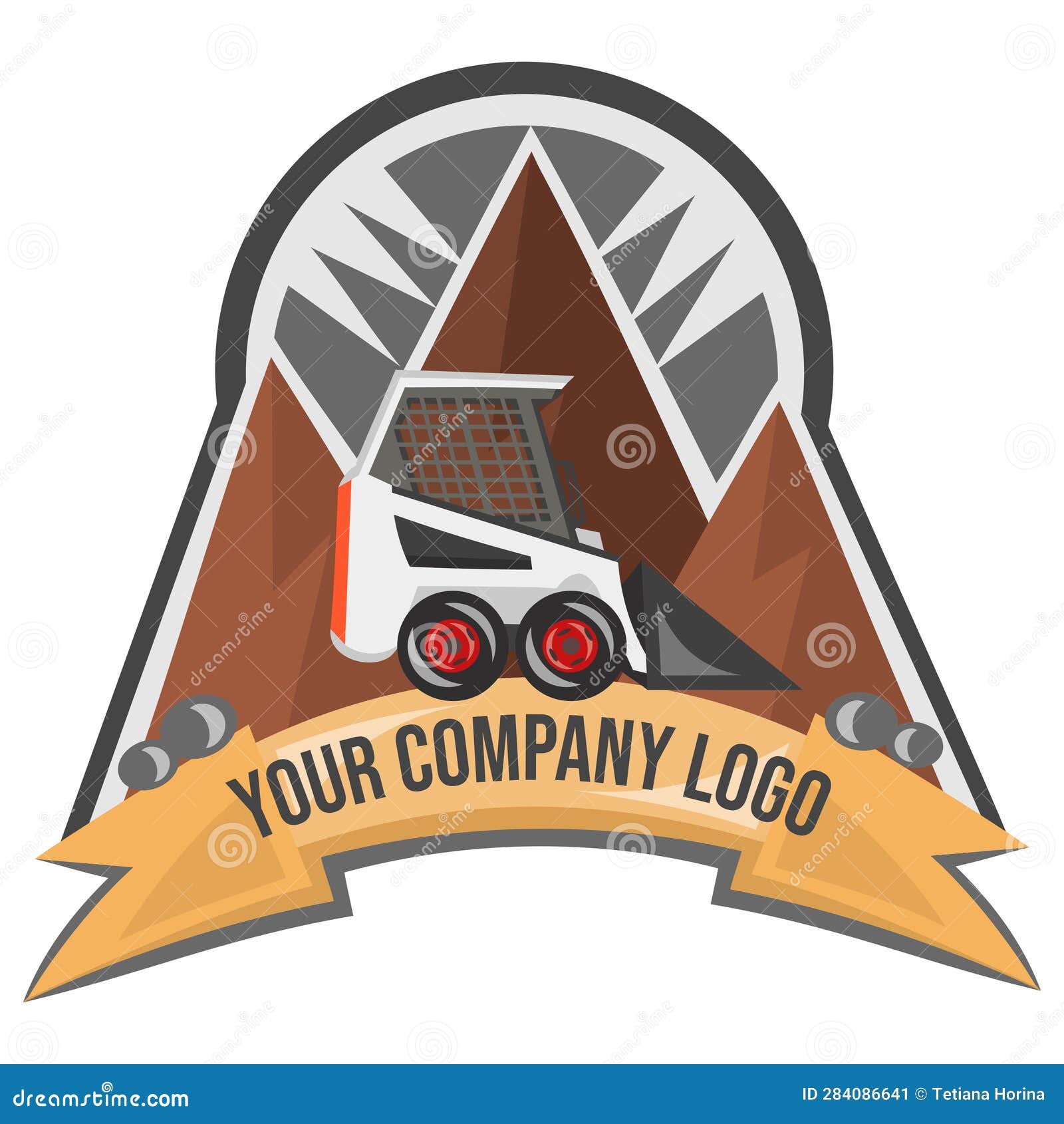 Logo With BobCat Loader On Building Plot During Landscaping ...