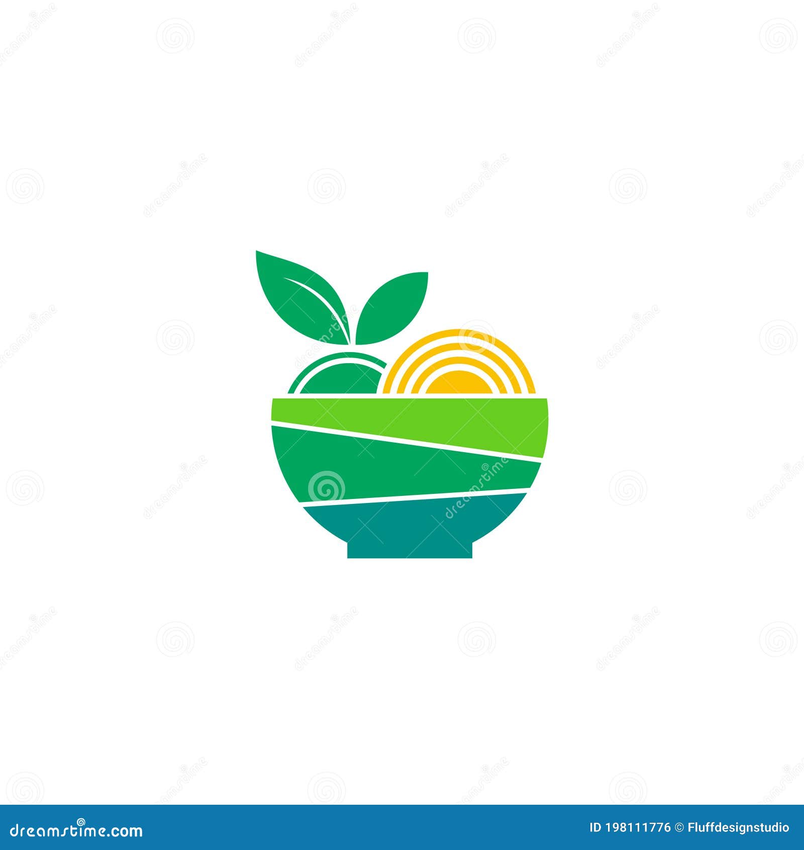 Logo of a Bowl Filled with Fresh Food Stock Vector - Illustration of ...