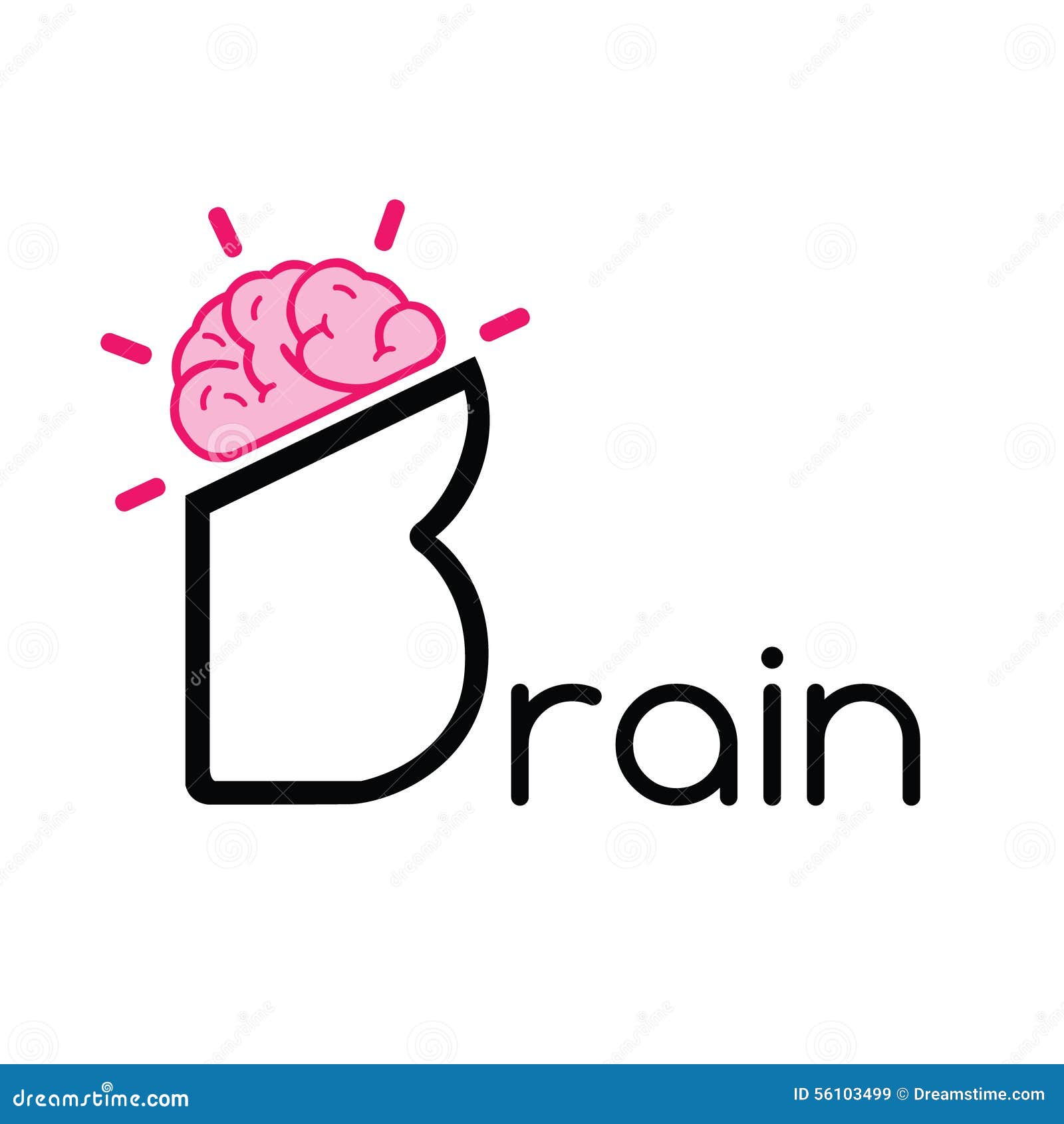 Logo Brain stock vector. Illustration of abstract, science - 56103499