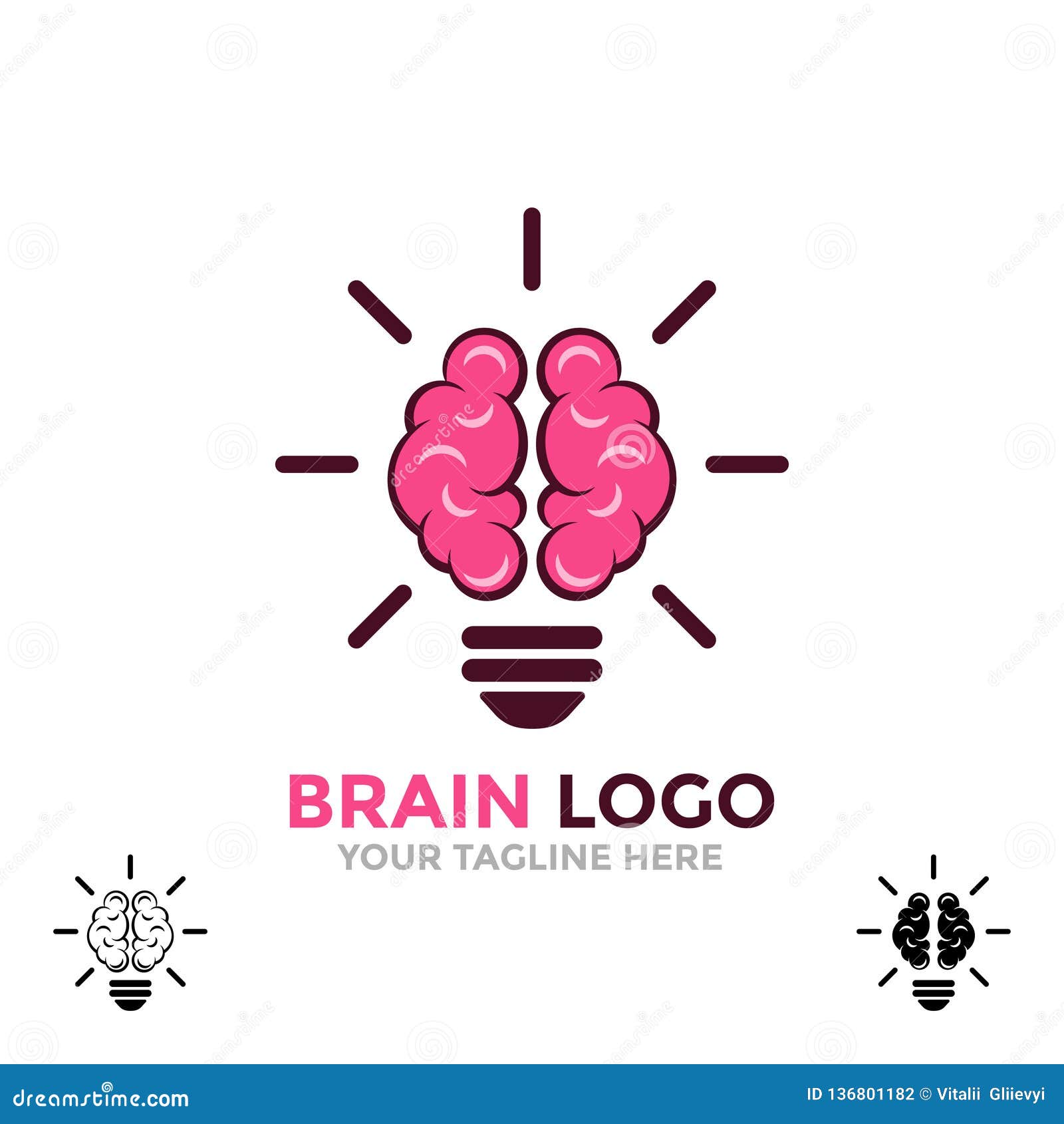 Logo Brain Símbolo De Ideas Creativas, Mente, Pensando Ilustración del ...