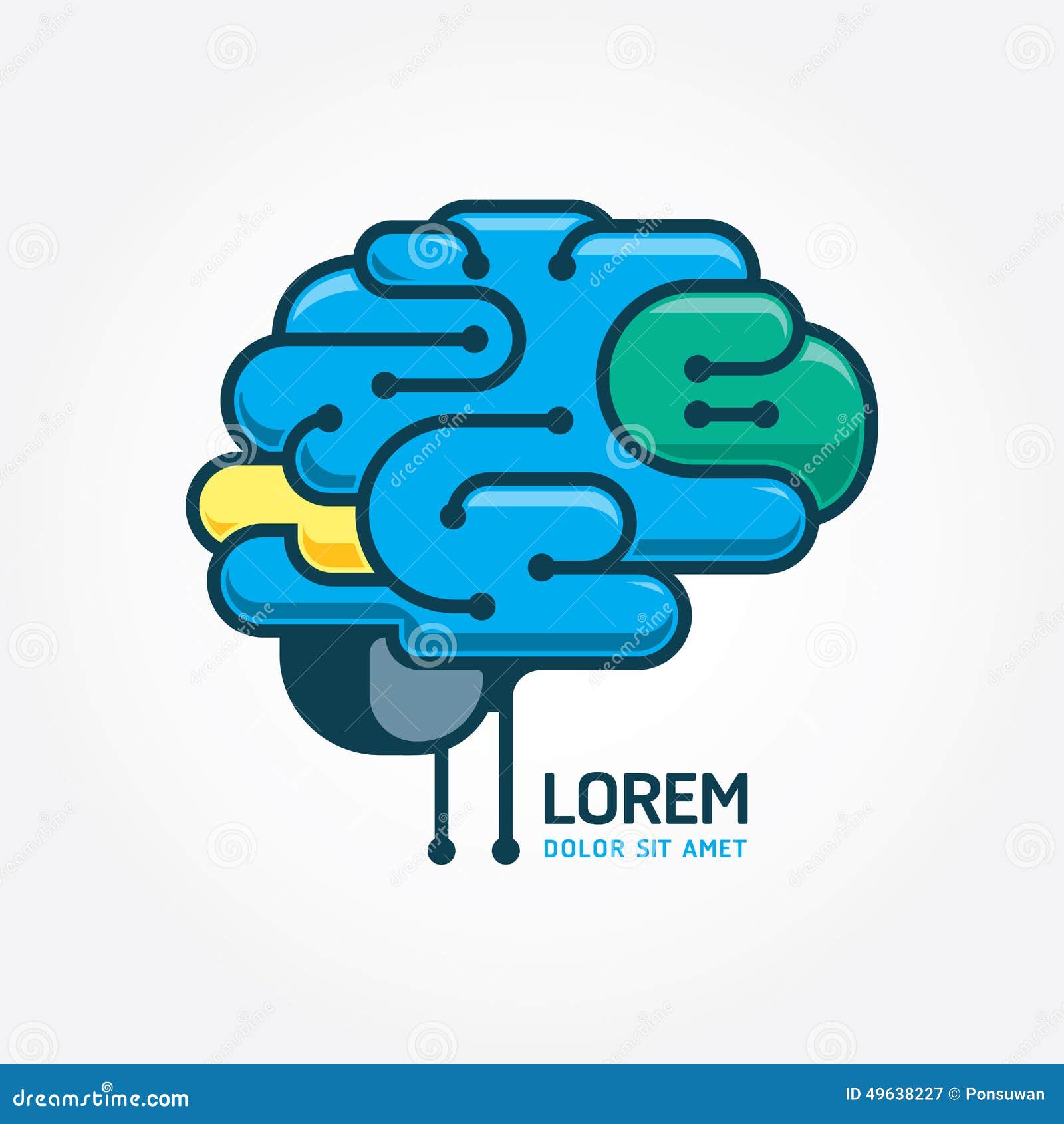 Logo Brain Vector Template. Brain Distortion Concept Stock Vector ...