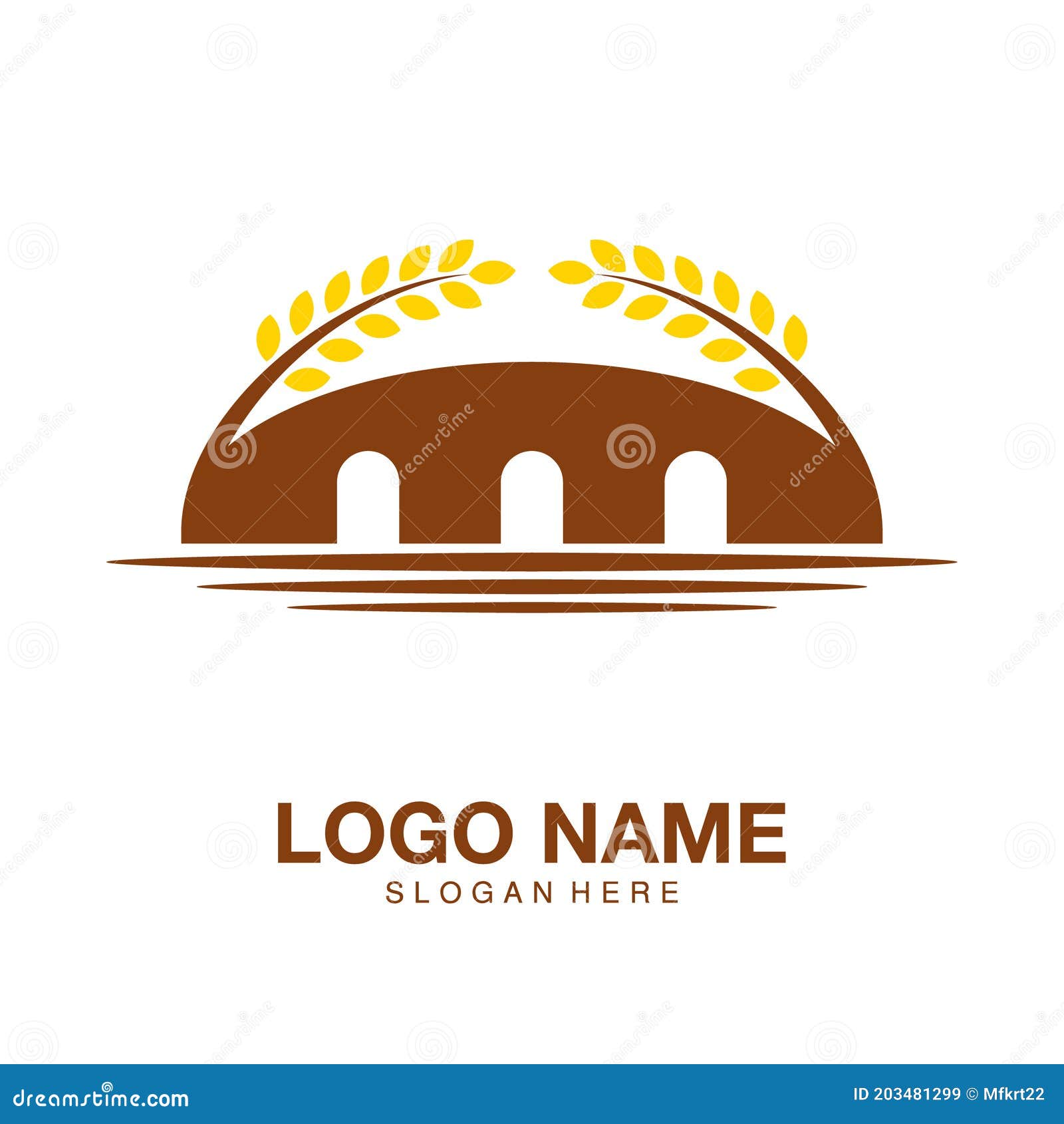 Logo Bridge Bread Flat Modern Design Stock Vector - Illustration of ...