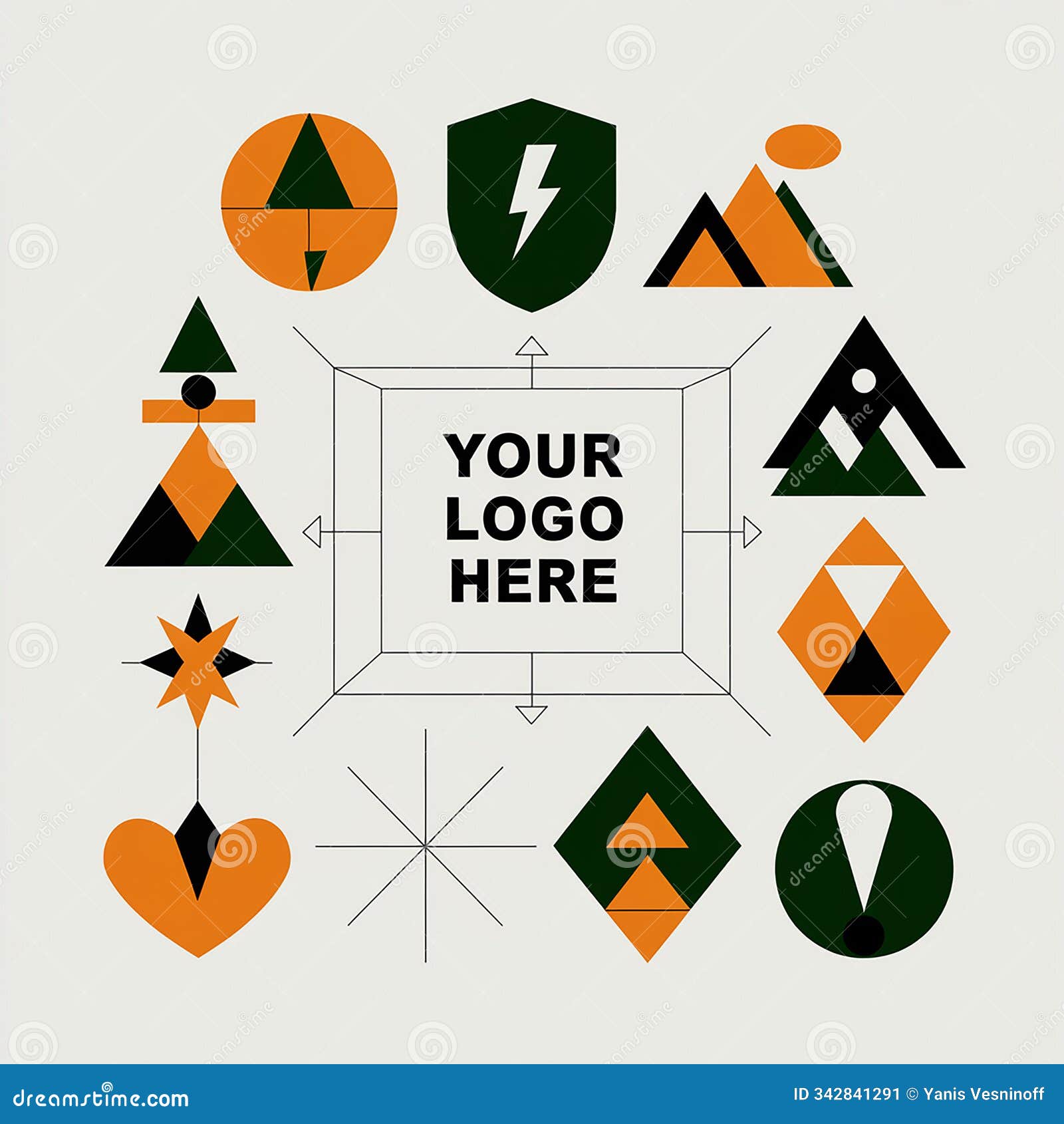 A Logo Builder's Tool Illustration With A Variety Of Logo Elements ...