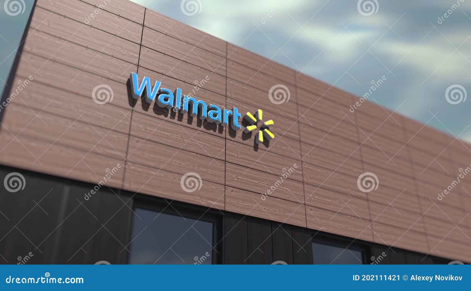 Walmart Logo on the Building, Editorial 3d Rendering Editorial Photo ...