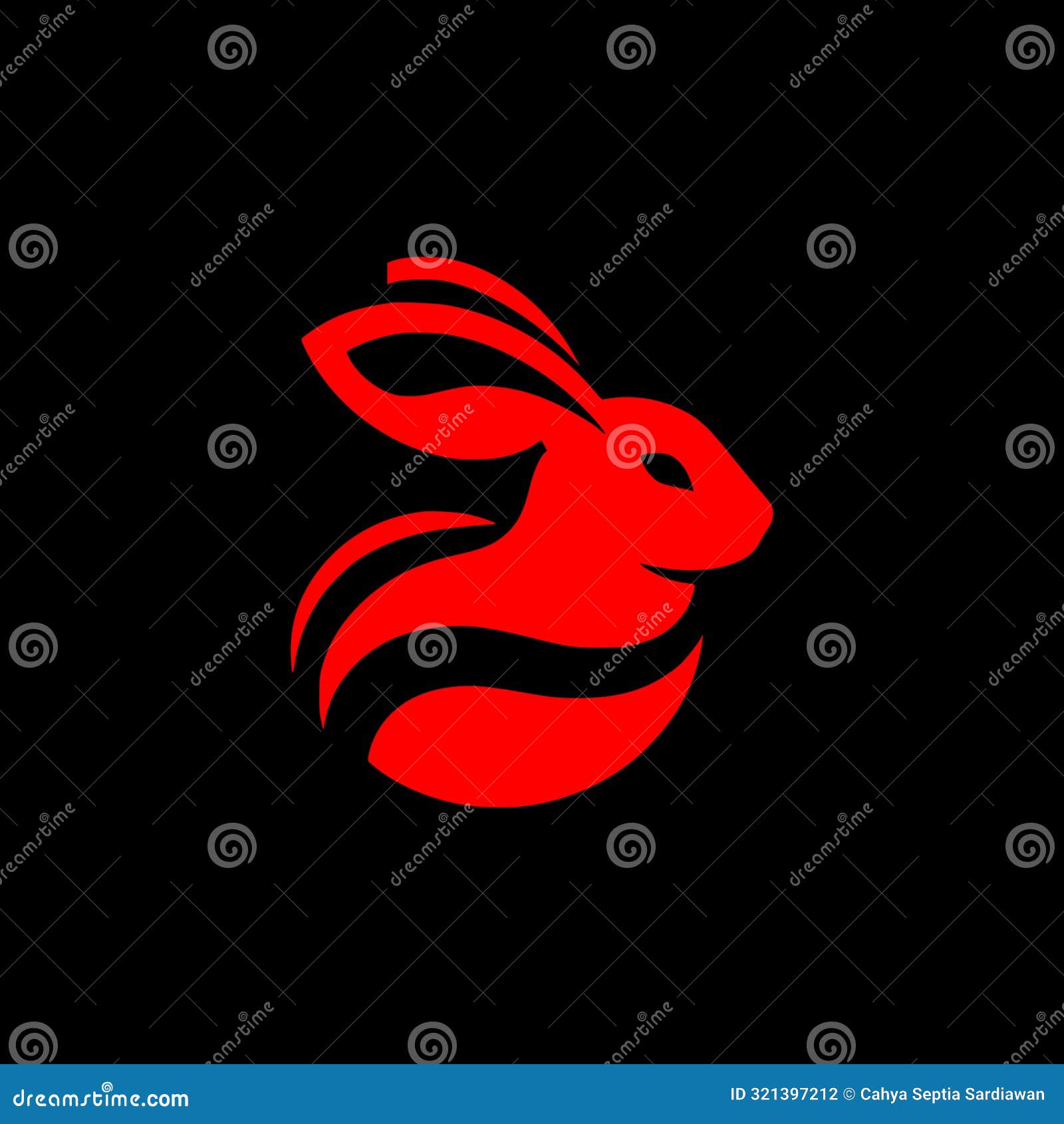 Red Simple Rabbit Logo stock vector. Illustration of cute - 321397212