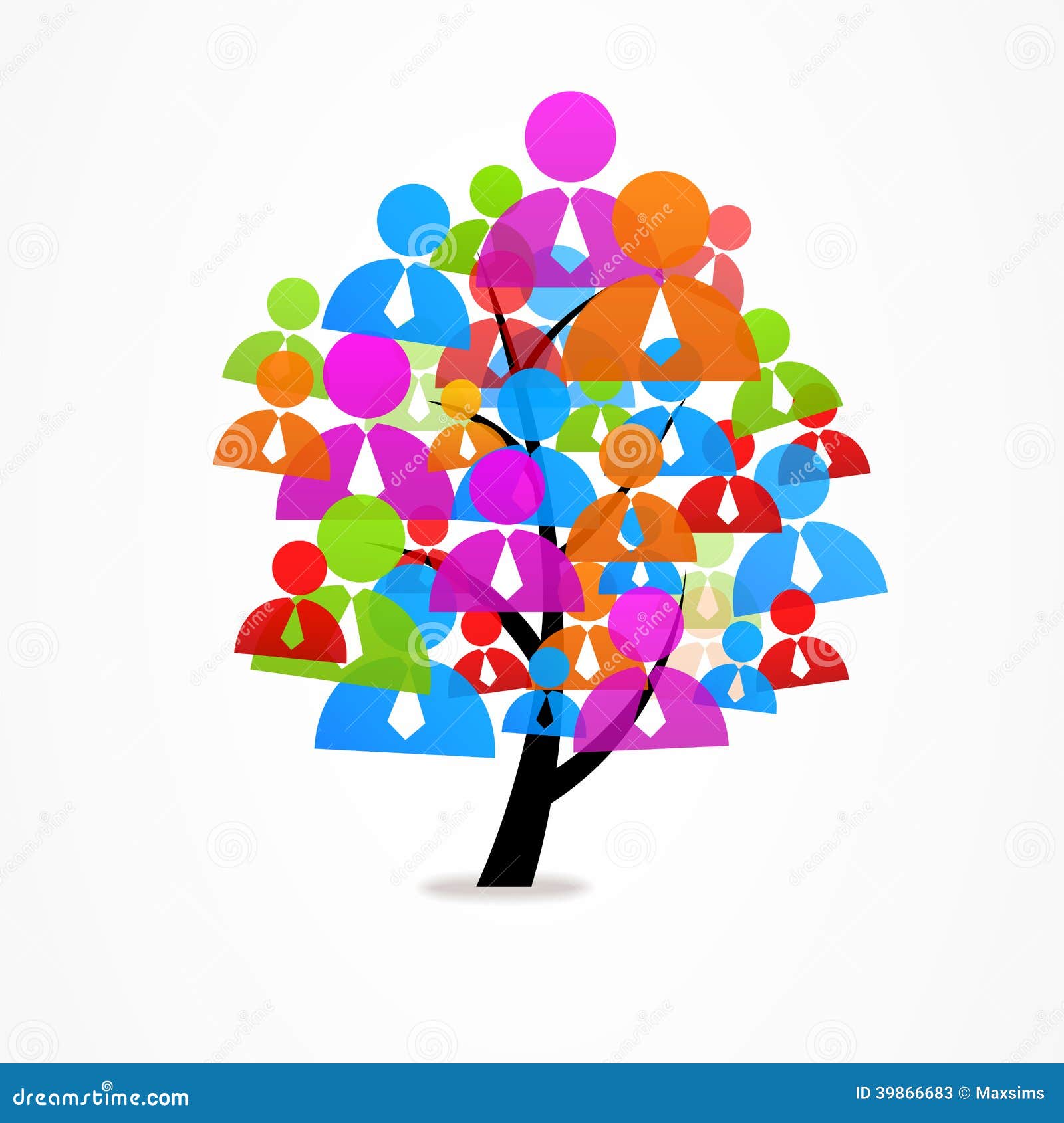 Logo Business Abstract Tree Icon Man Stock Vector - Illustration of ...