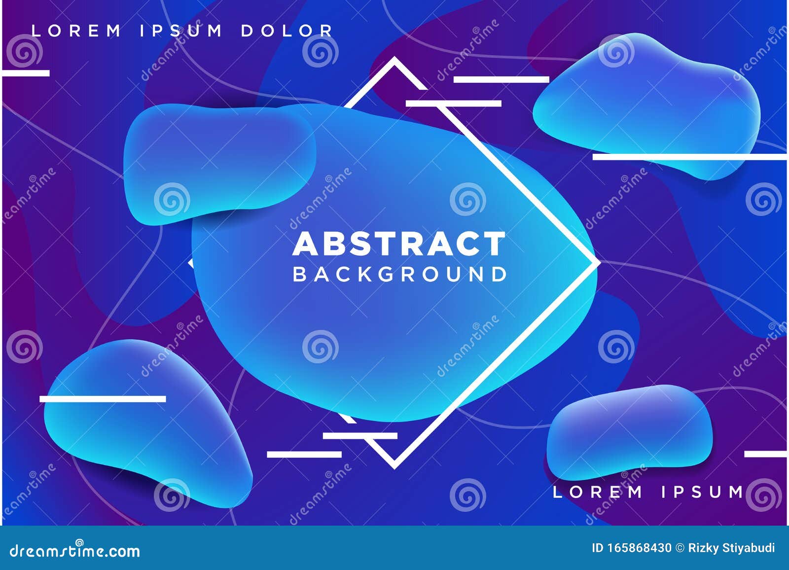 Blue and Purple Gradient Color Floating Liquid Blob. Stock Vector ...
