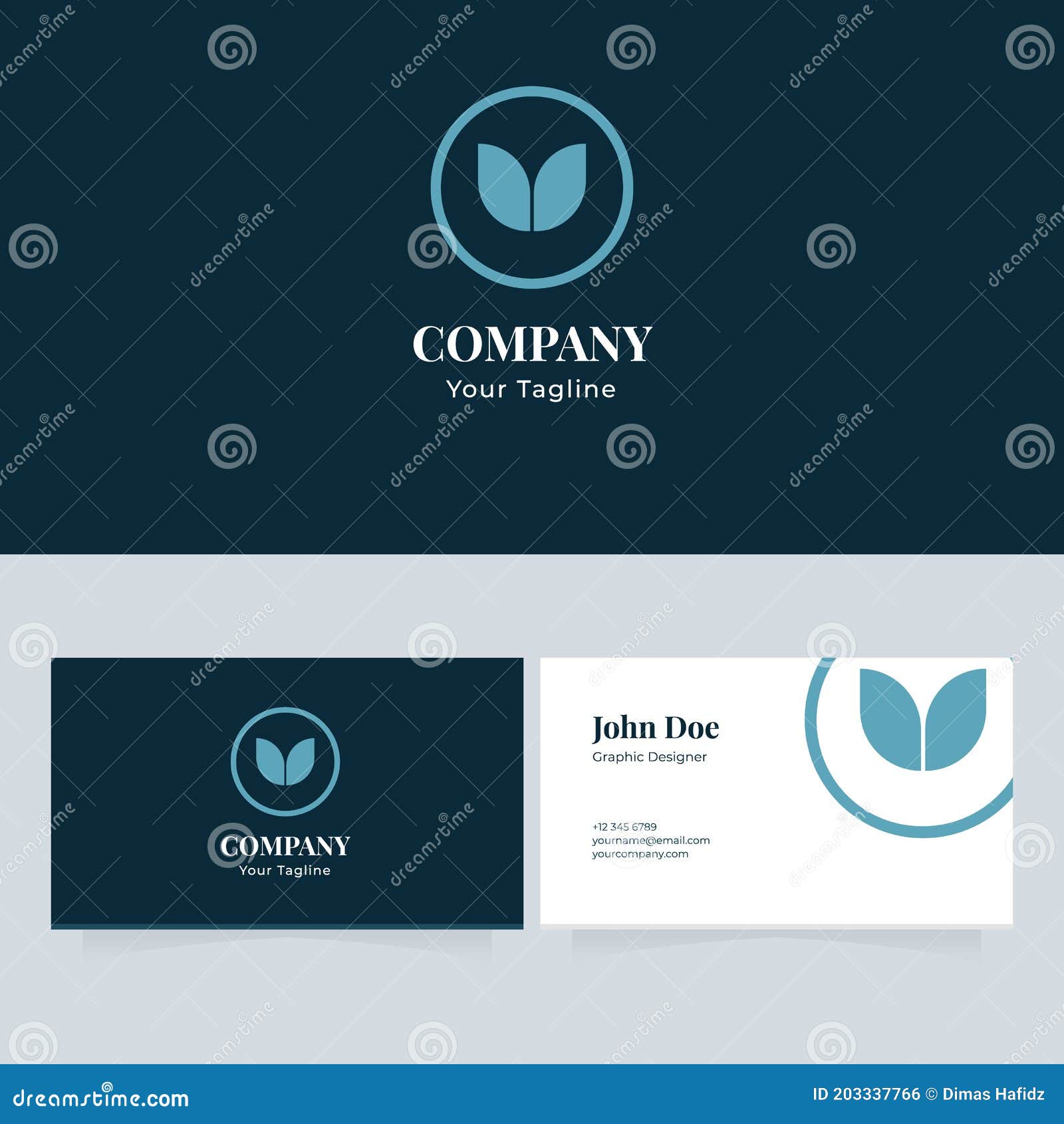 Simple Business Card with Logo Design Template Stock Vector ...