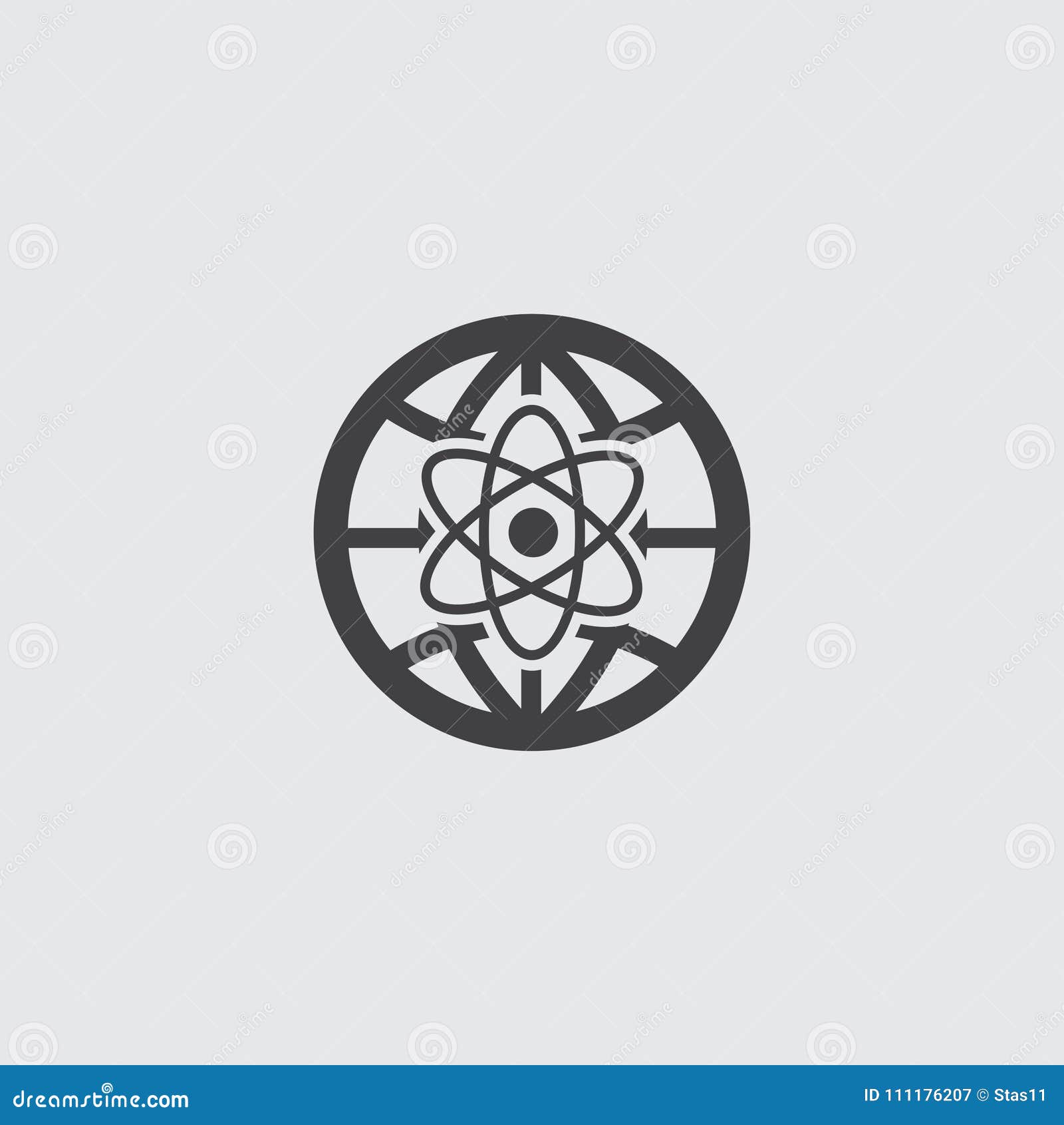 Logo for Business Company. Globe with Atom Icon Stock Illustration ...