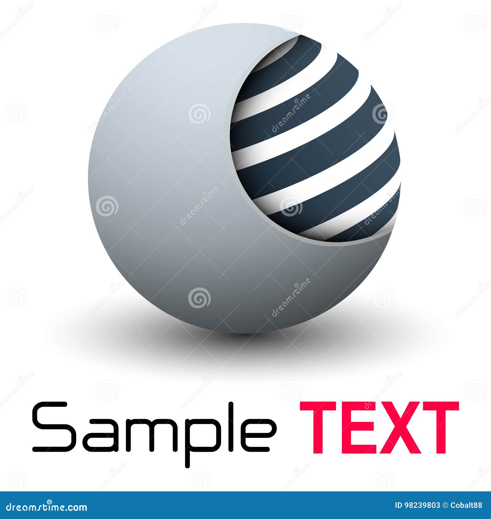 Logo business 3D sphere stock vector. Illustration of shadow - 98239803