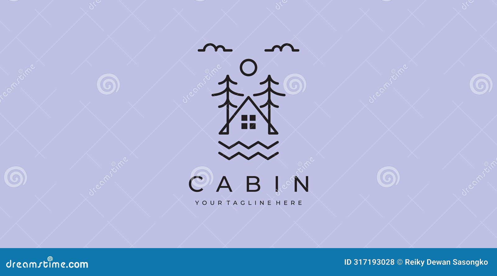 Logo Cabin Line Art Minimalist Simple Vector Logo Illustration Design ...