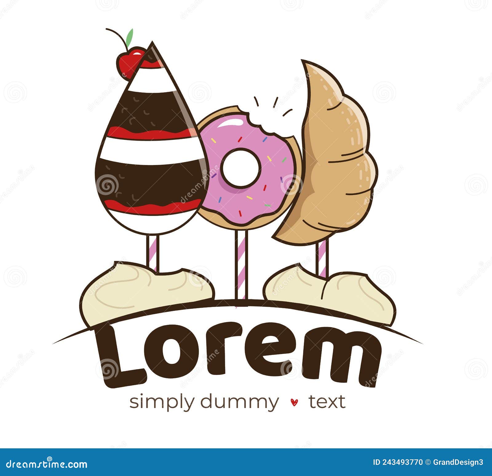 Logo with Cakes. Sweets, Vector Illustration Stock Vector ...