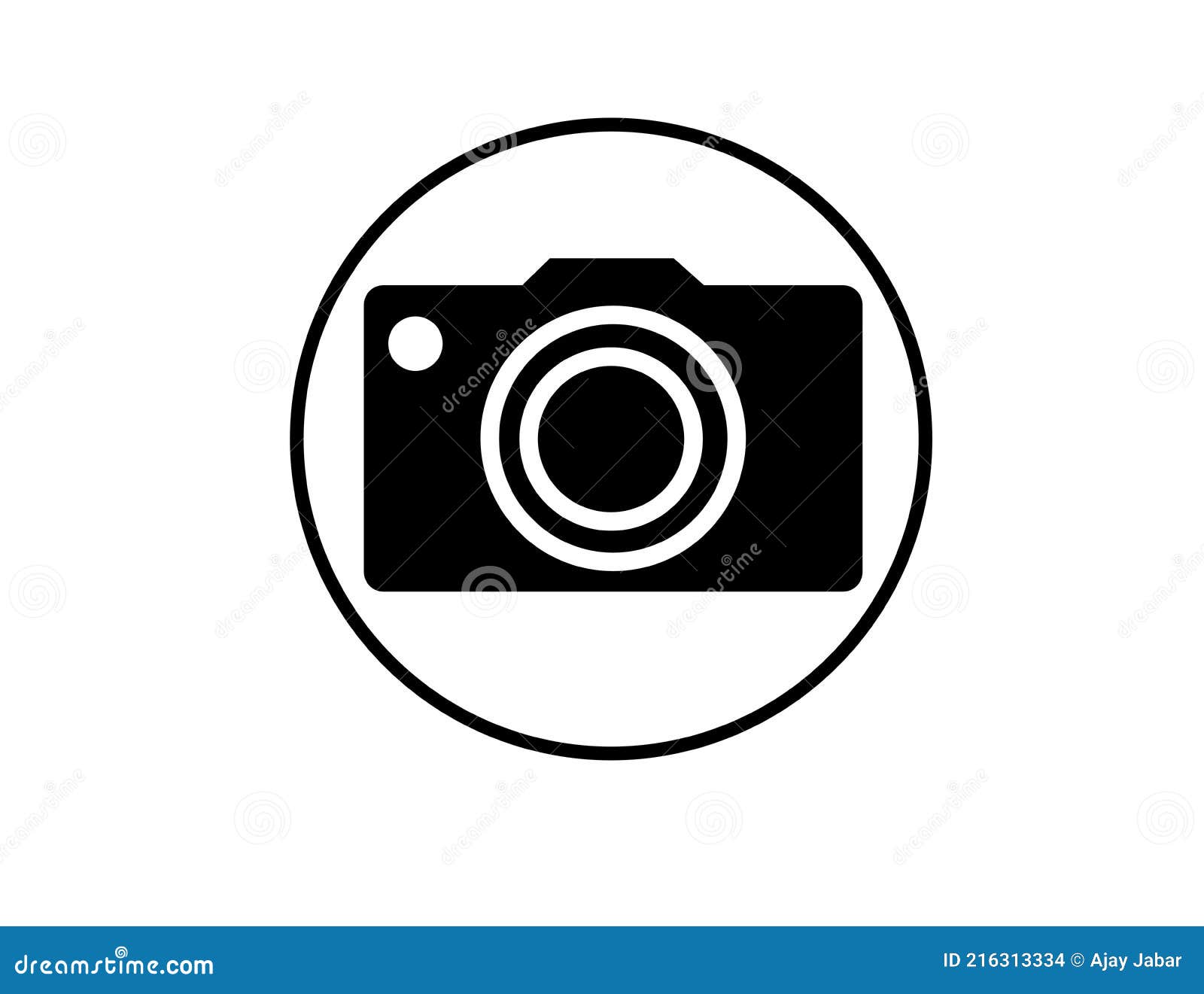 Black Camera Logo on White Background Stock Illustration - Illustration ...