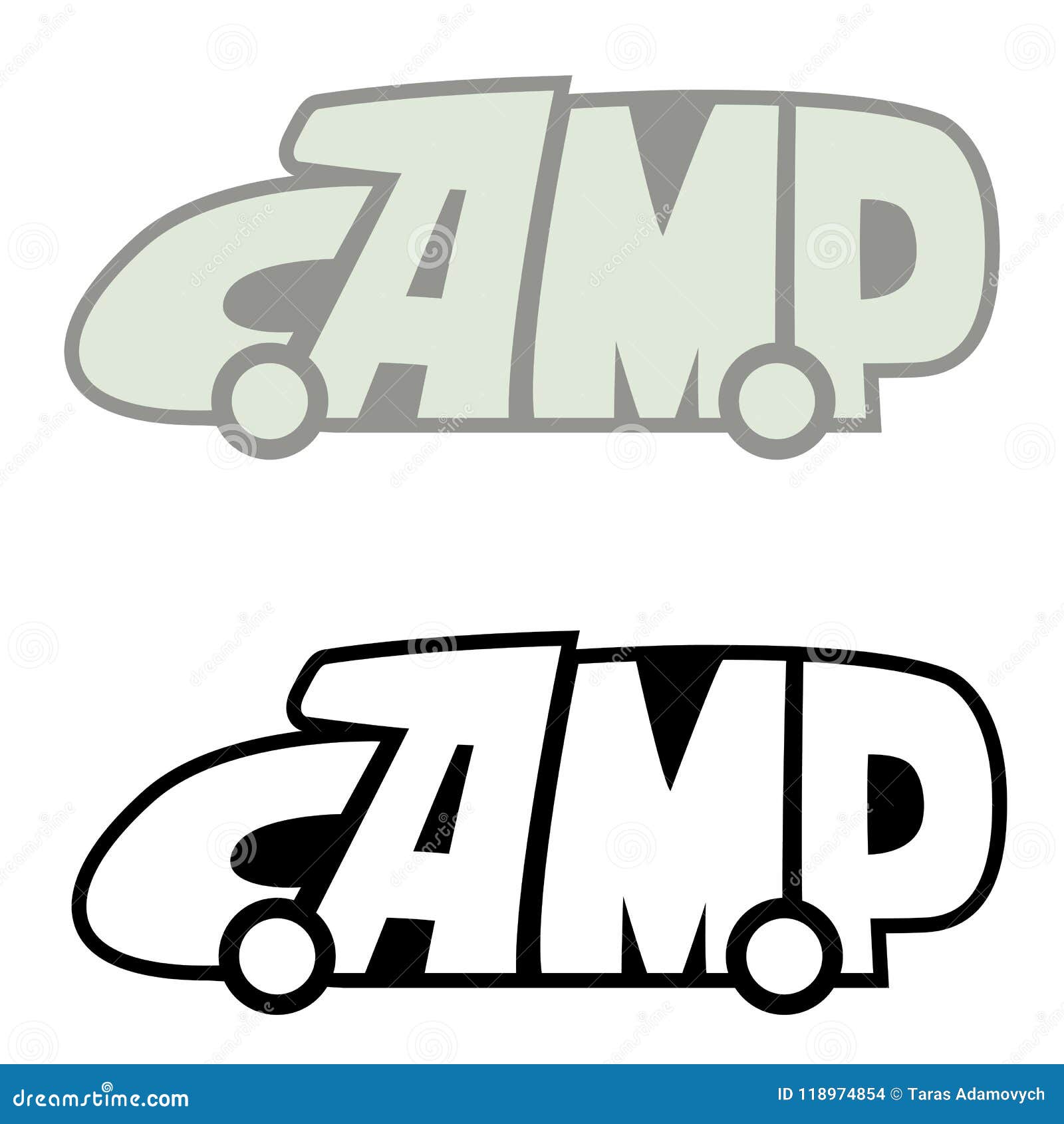 Logo Camp Car Vector Illustration Flat Style Profile Stock Vector ...