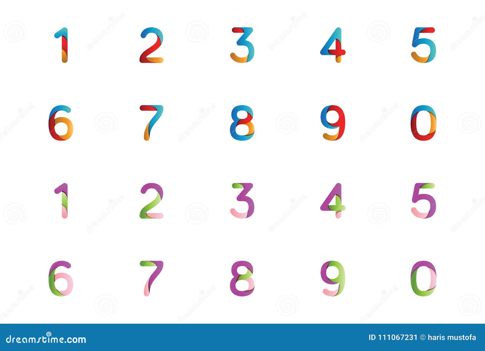 Design of Number Template Vector Stock Vector - Illustration of graphic ...