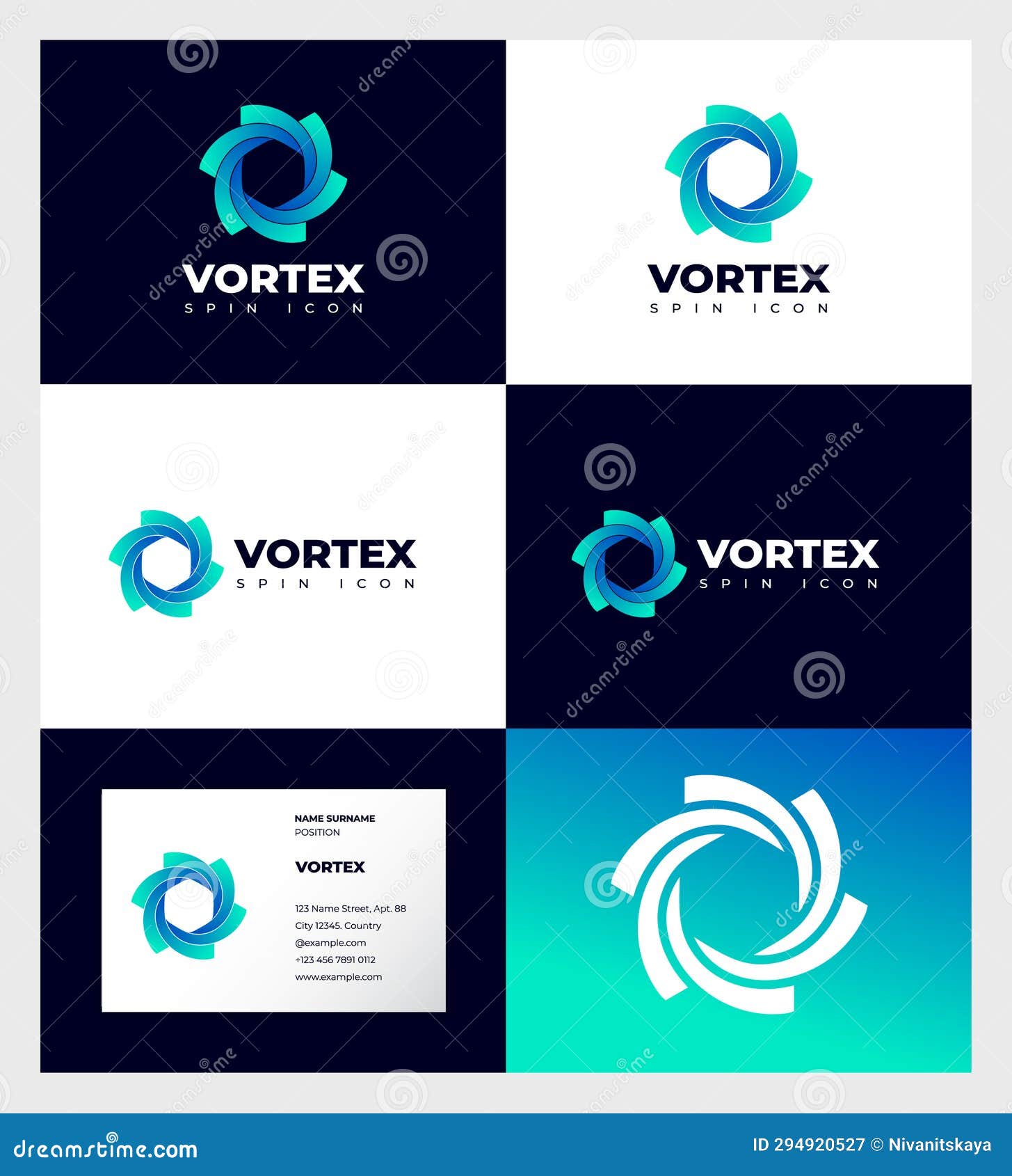Vortex Logo. Symbol Consists of Dynamic Elements. Identity, Business ...