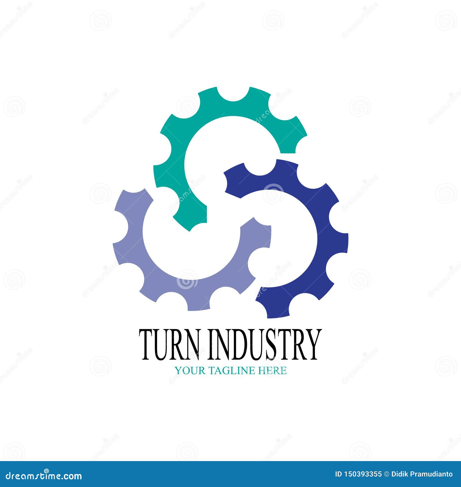 Turn Industry Logo Design. Three Half Gear Stock Vector - Illustration ...
