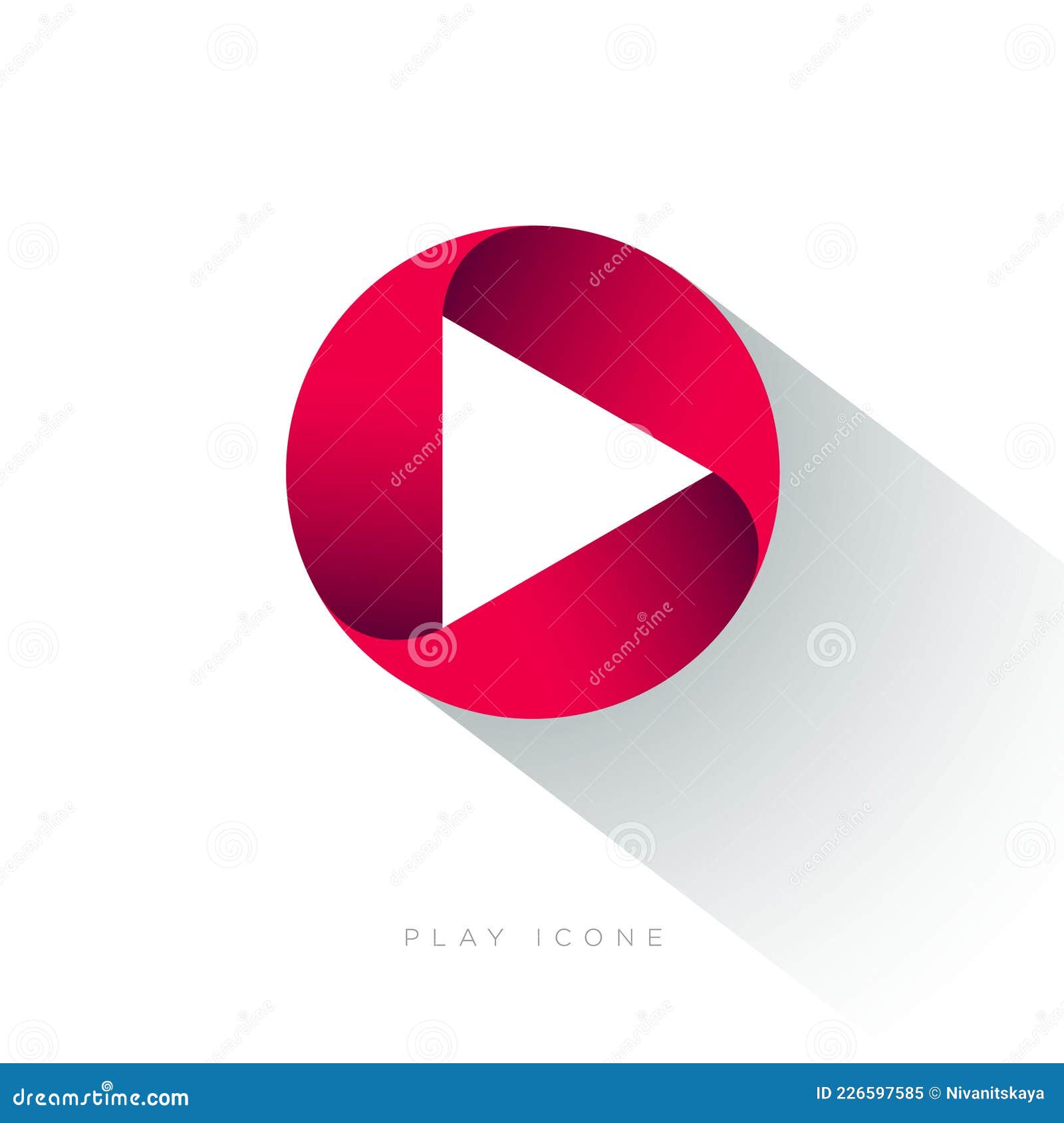 Play Logo. Play Symbol. Triangle and Circle with Shadow. Stock Vector ...