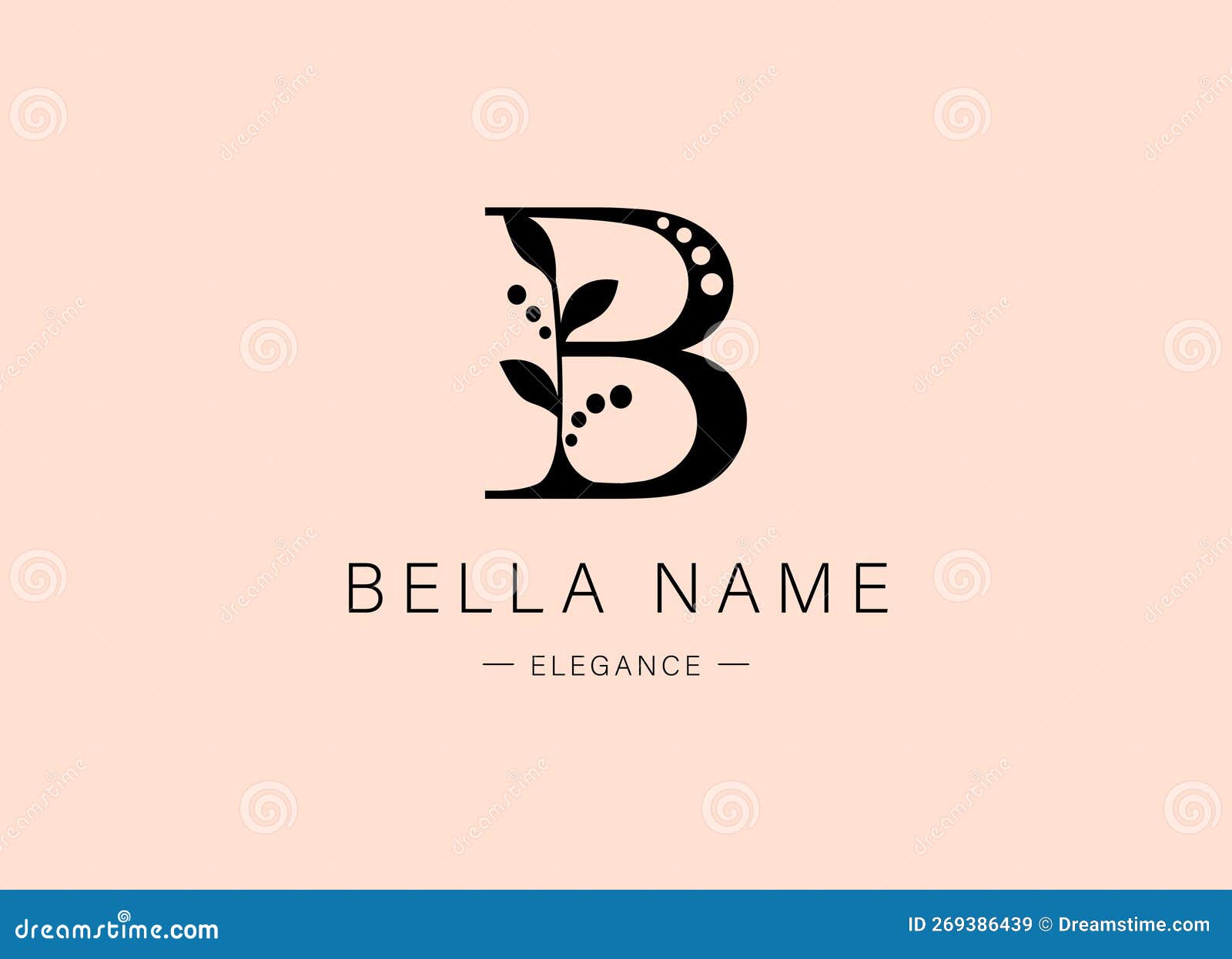 Logo, Capital Letter B. Monogram of Botanical Minimalistic with Natural ...